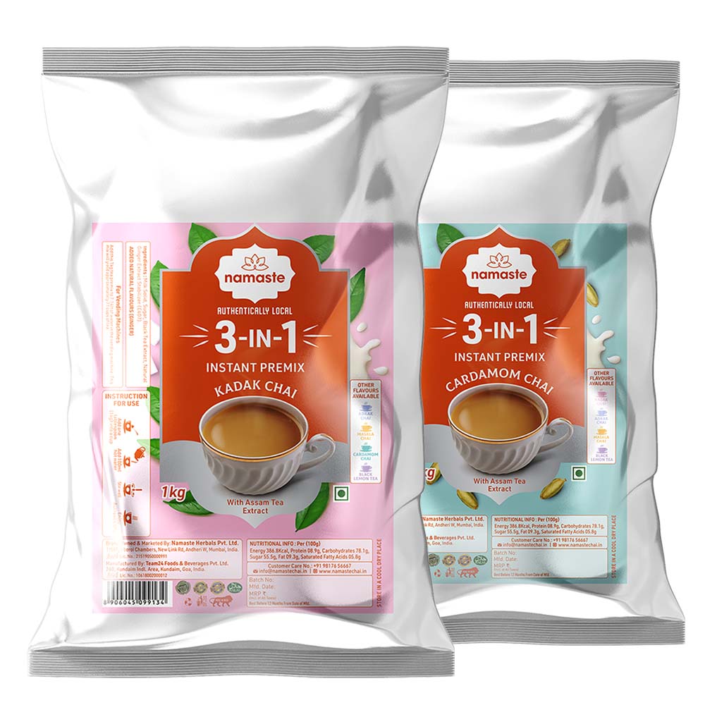 Buy Namaste Chai 3 in 1 Instant Premix Tea Combo Pack Of Kadak Chai ...