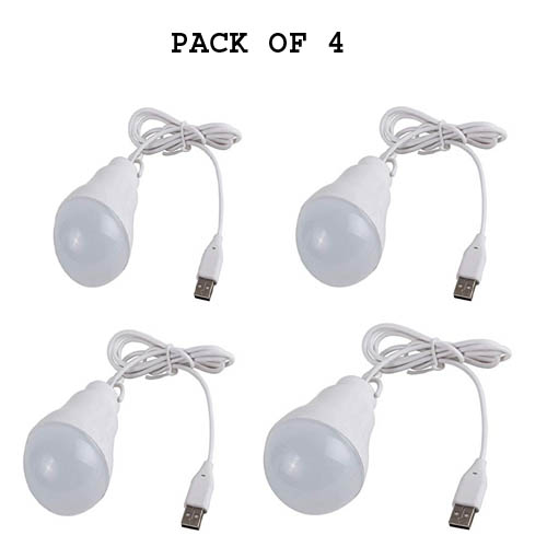 Buy Morex USB LED Bulb 5 Watt 6 Volts Bright Light Lamp (Pack of 4) at shopclues.com