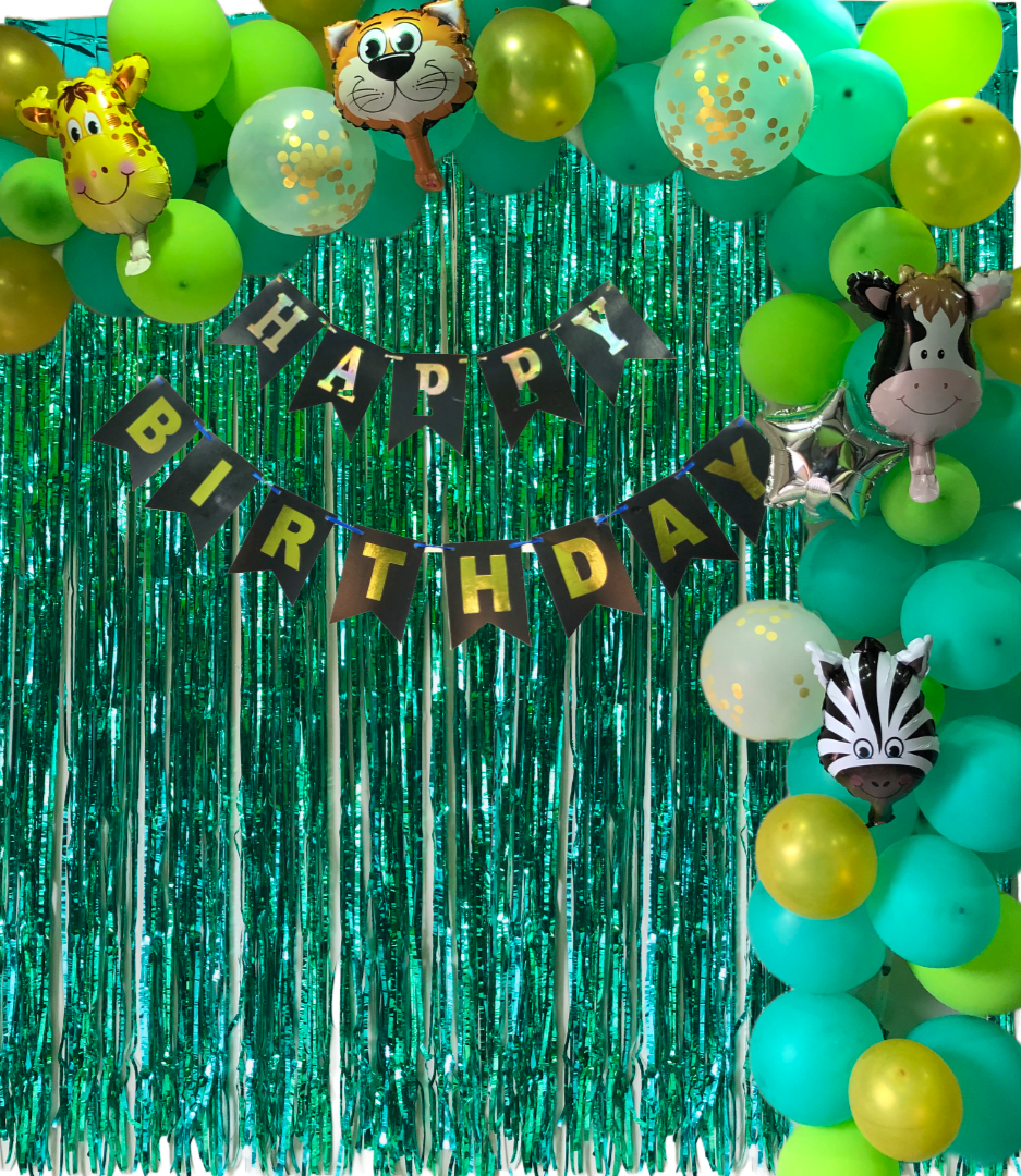 Buy Fancy Creation Happy Birthday jungle theme decoration items combo ...