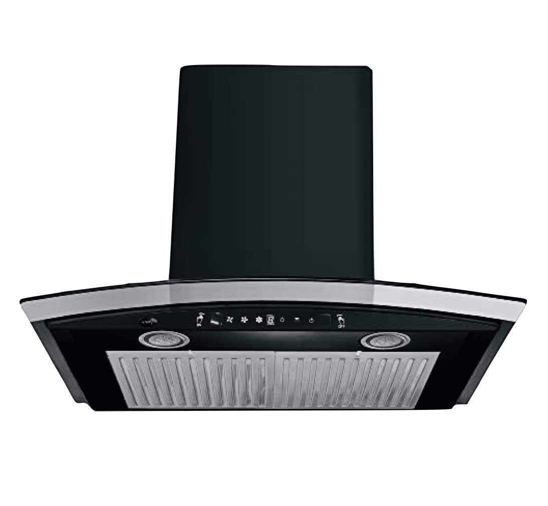 Buy Ruwa 60cm 1200m3/hr Auto Clean Curved Glass Kitchen Chimney with ...