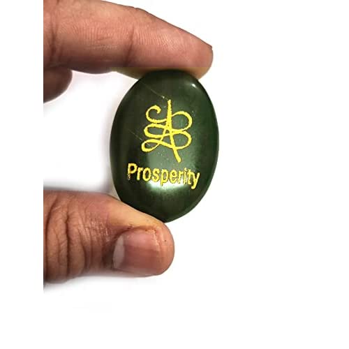Buy Astroghar Prosperity Angelic Zibu Symbol Engraved Natural Green ...