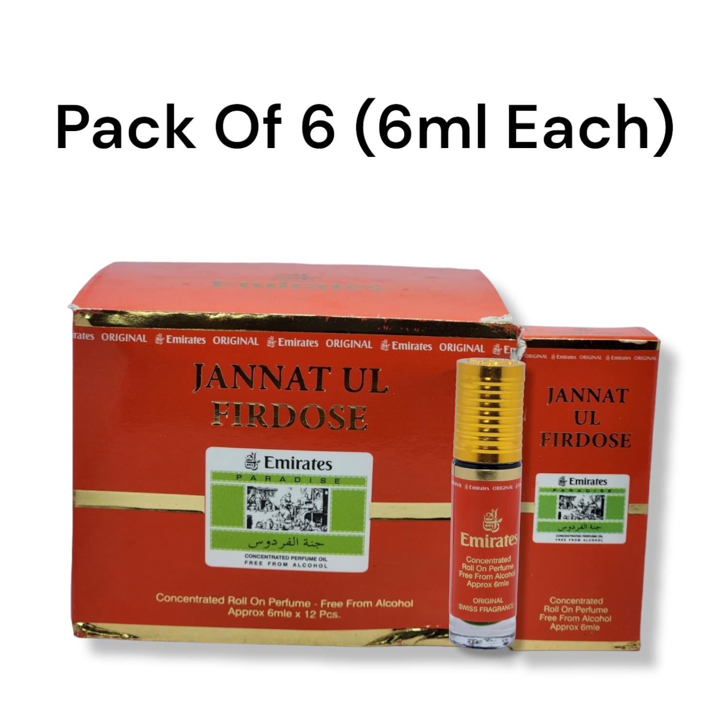 Buy Emirate perfumes Jannatul Firdose Roll-on Perfume Free From Alcohol 6ml (Pack of 6) Online ...