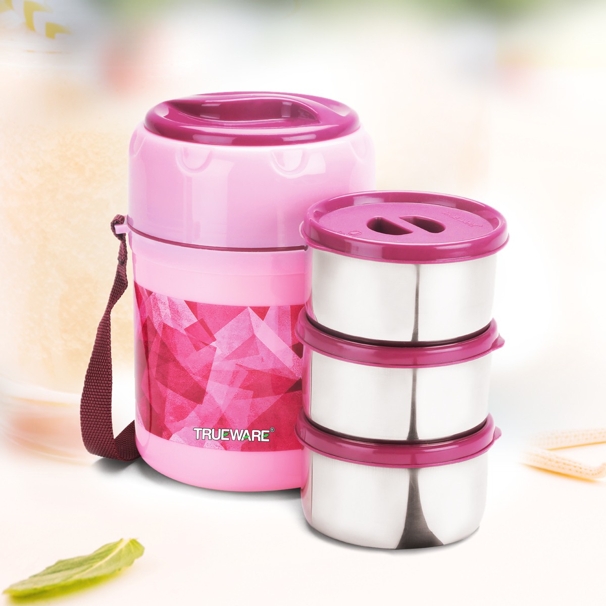 Buy Trueware Office Plus 3 Stainless Steel Containers Tiffin Insulated ...