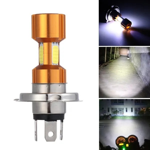 Buy H4 AC/DC CSP 1860 Chip LED Motorcycle Headlight Bulb - HS1/9003 ...