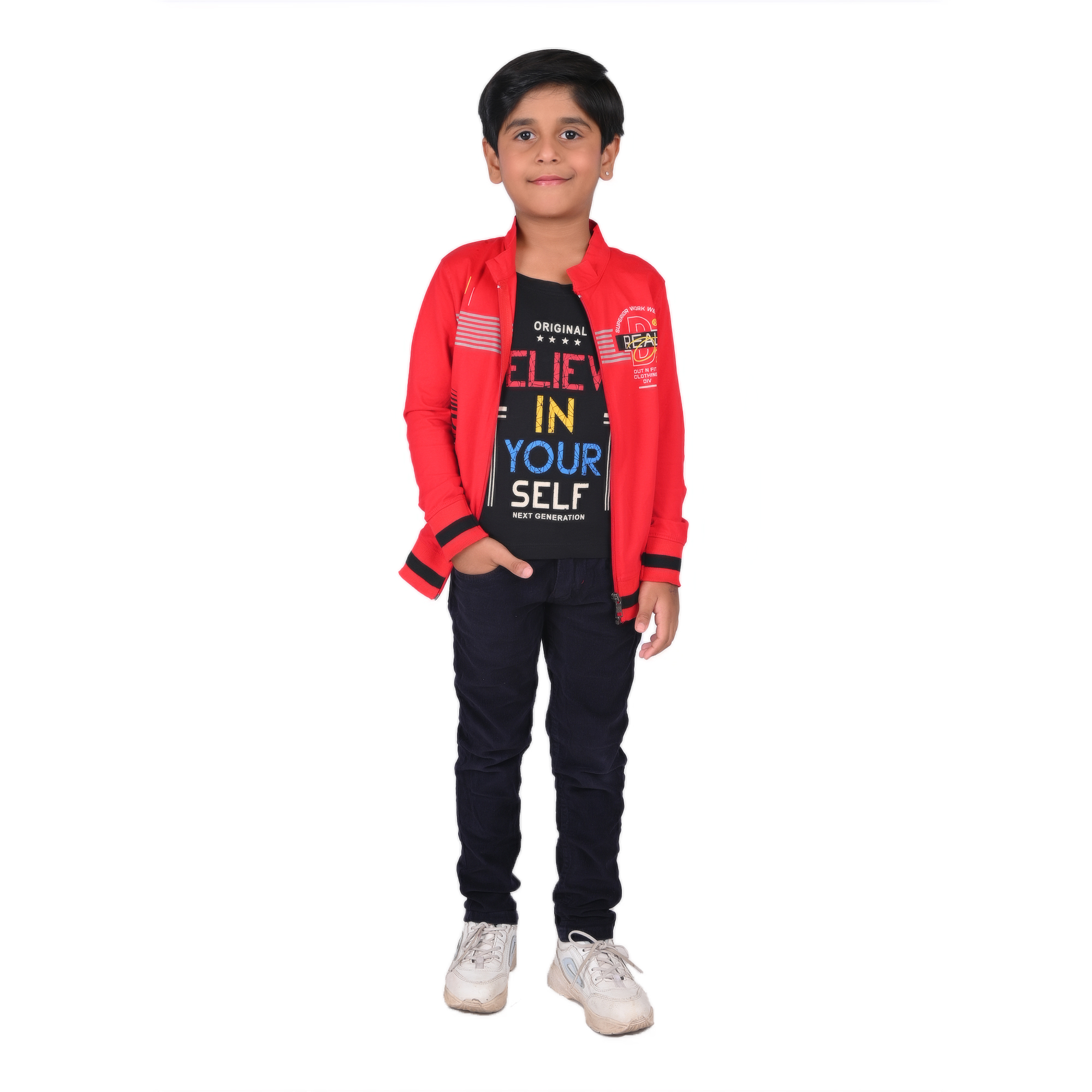 Buy Kid Kupboard Cotton Boys Jacket, Red, Full-Sleeves, 7-8 Years ...