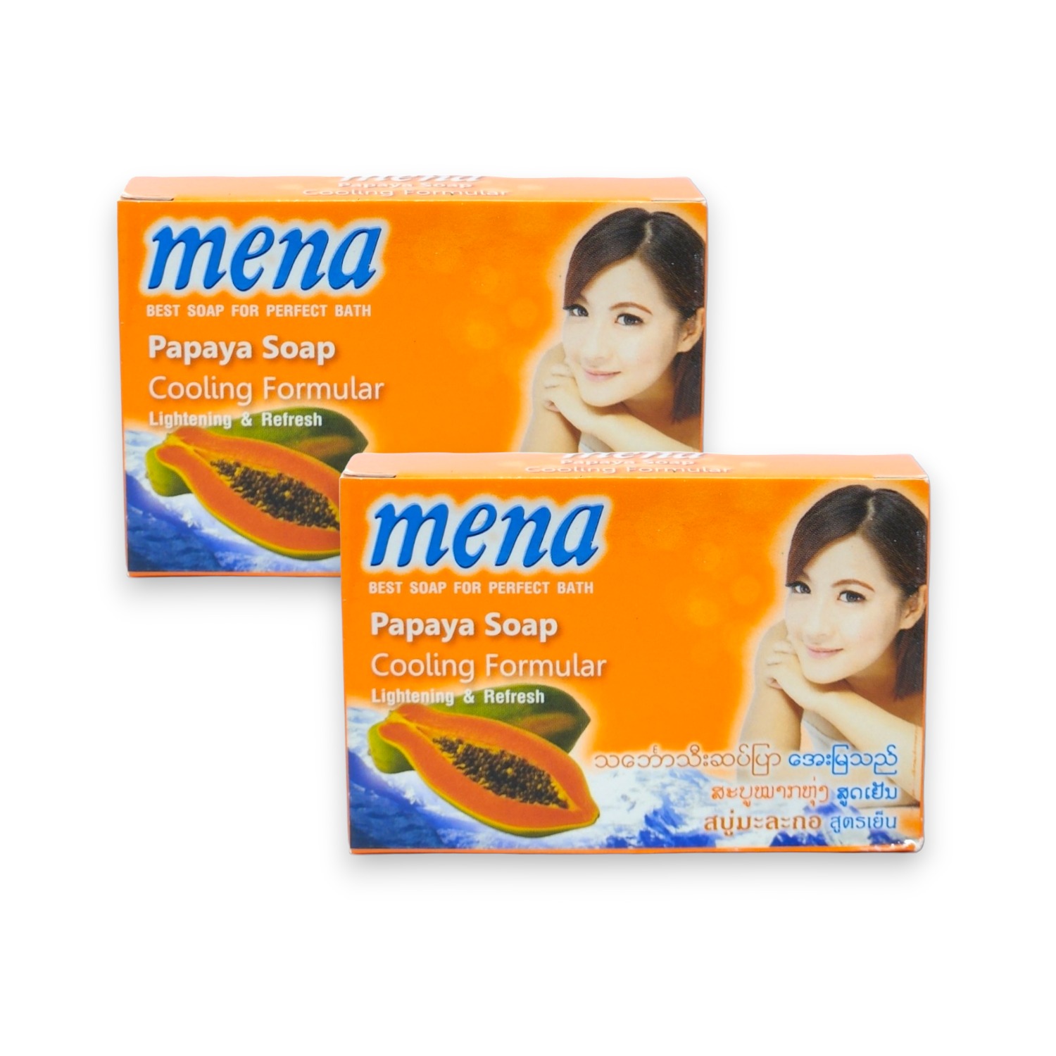 Buy Mena papaya cooling formular lightening and refresh soap 40g (Pack ...