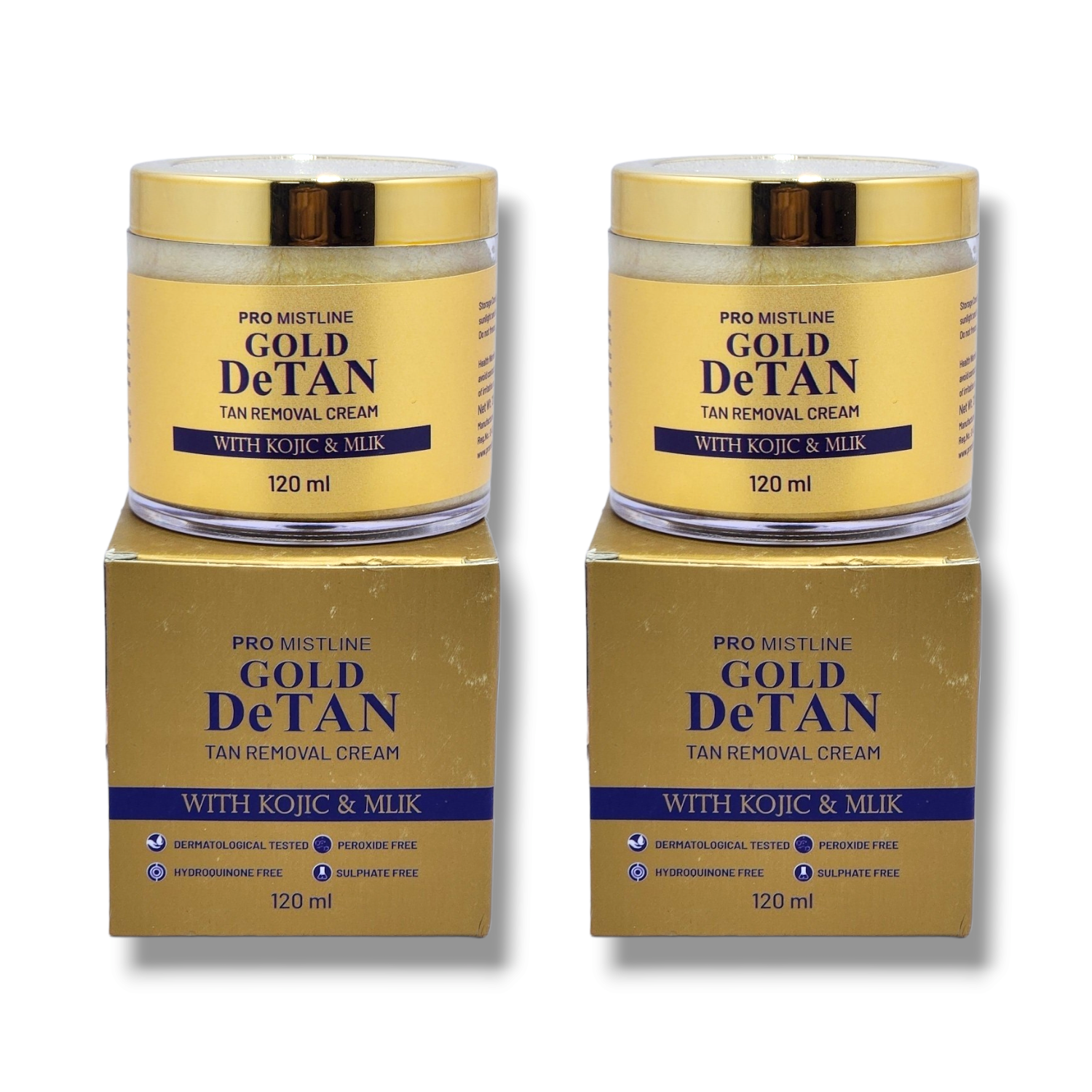 Buy Mistline Gold De Tan Tan Removal Cream with Kojic and Milk 120ml ...