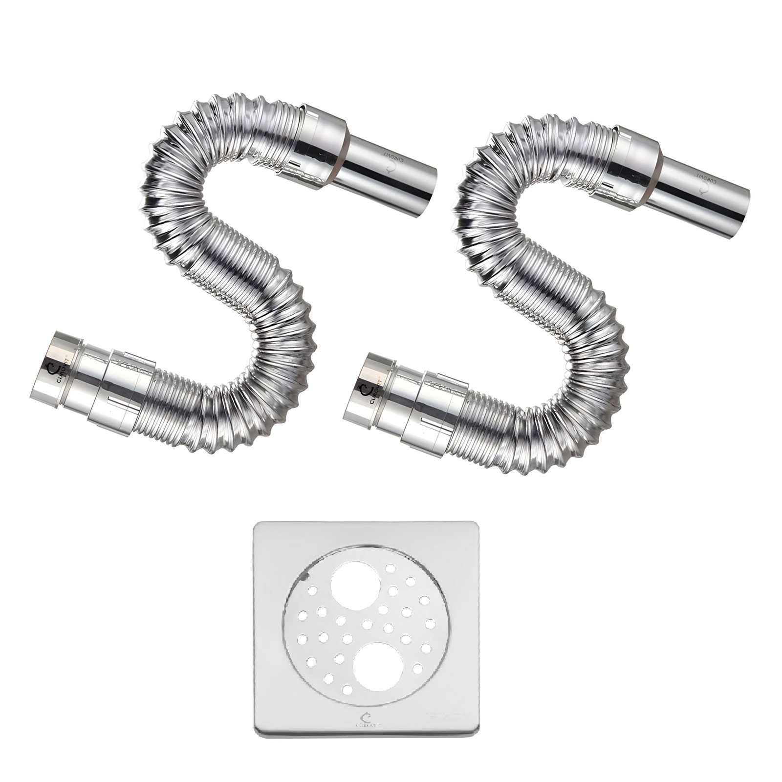 Buy CUROVIT PVC Chrome Plated Flexible Waste Pipe 1-1/4 5 x 5 Stainless ...