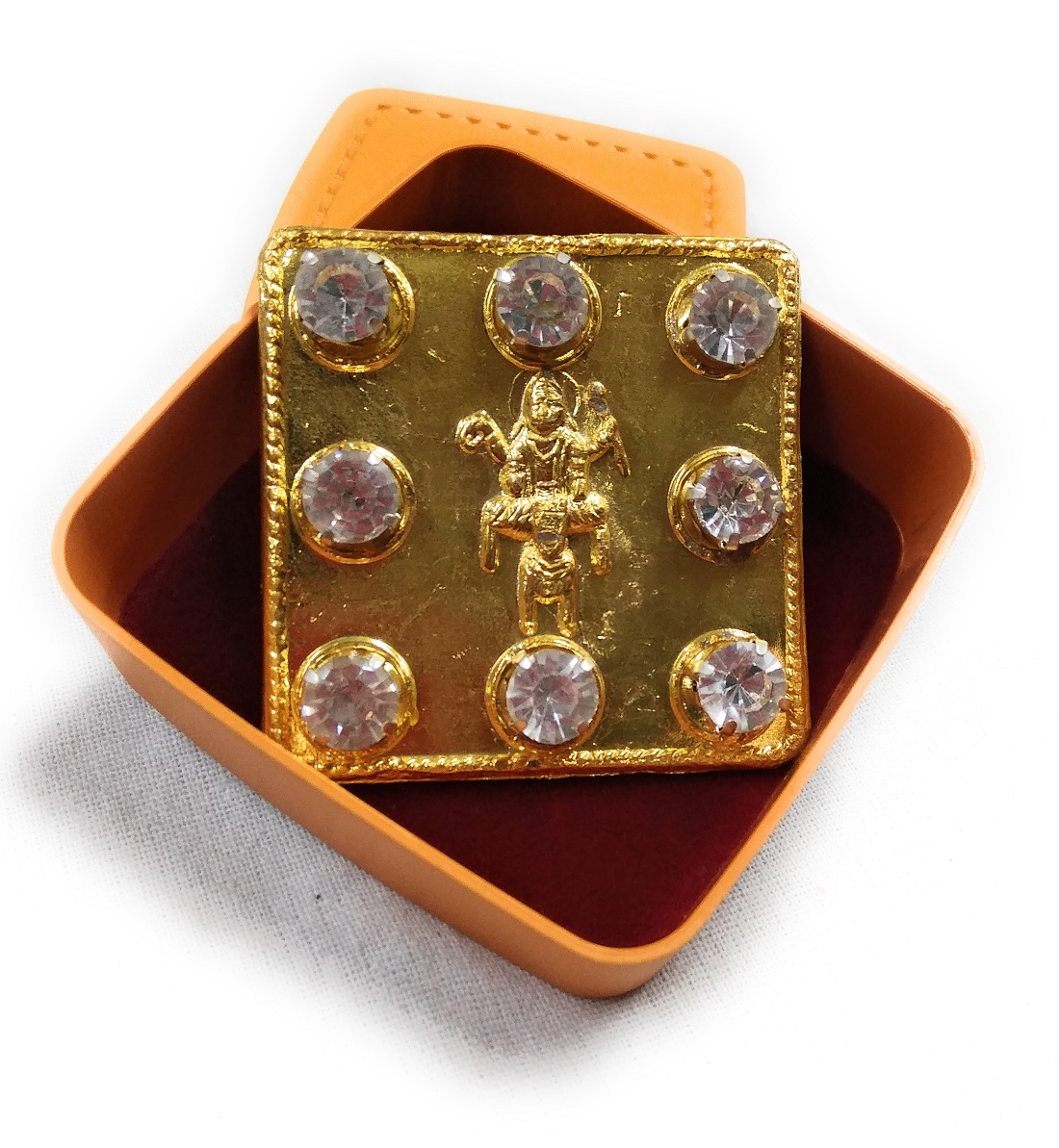 Buy Shukra Yantra with Jarkan (Zircon) Stone in Gold Plated For Pooja ...