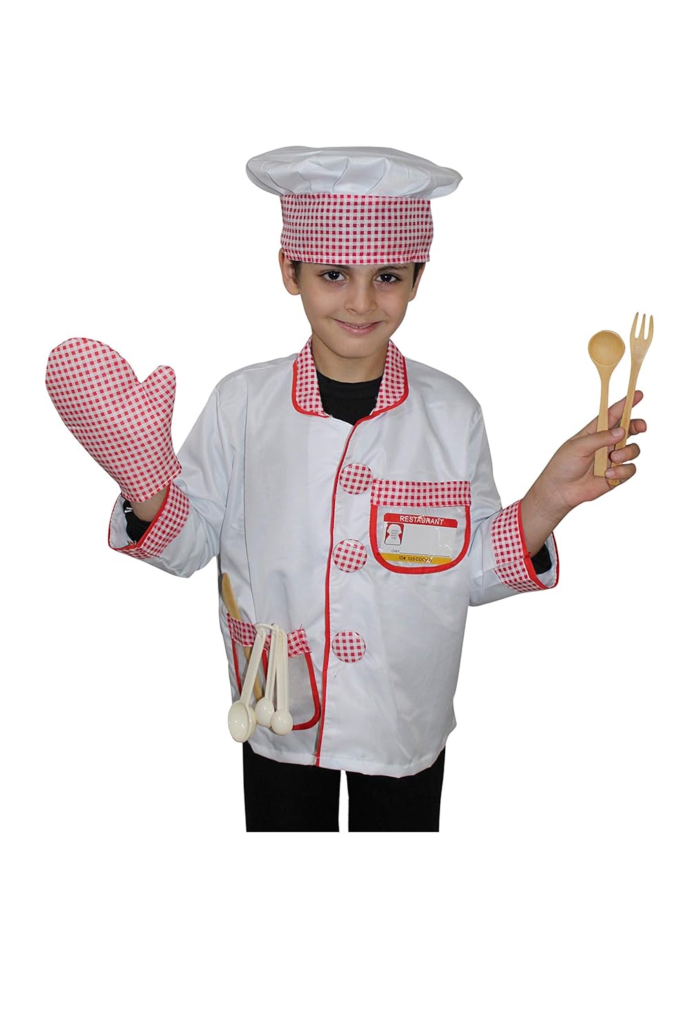 Buy Kaku Fancy Dresses Chef Costume,Our Helper Costume - Red-White, For ...