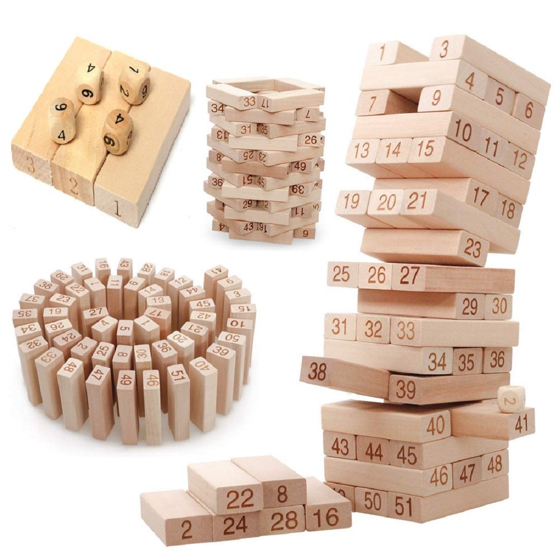 Buy Mannat Wooden Blocks Tumbling Tower,Stacking Tower Blocks Game ...
