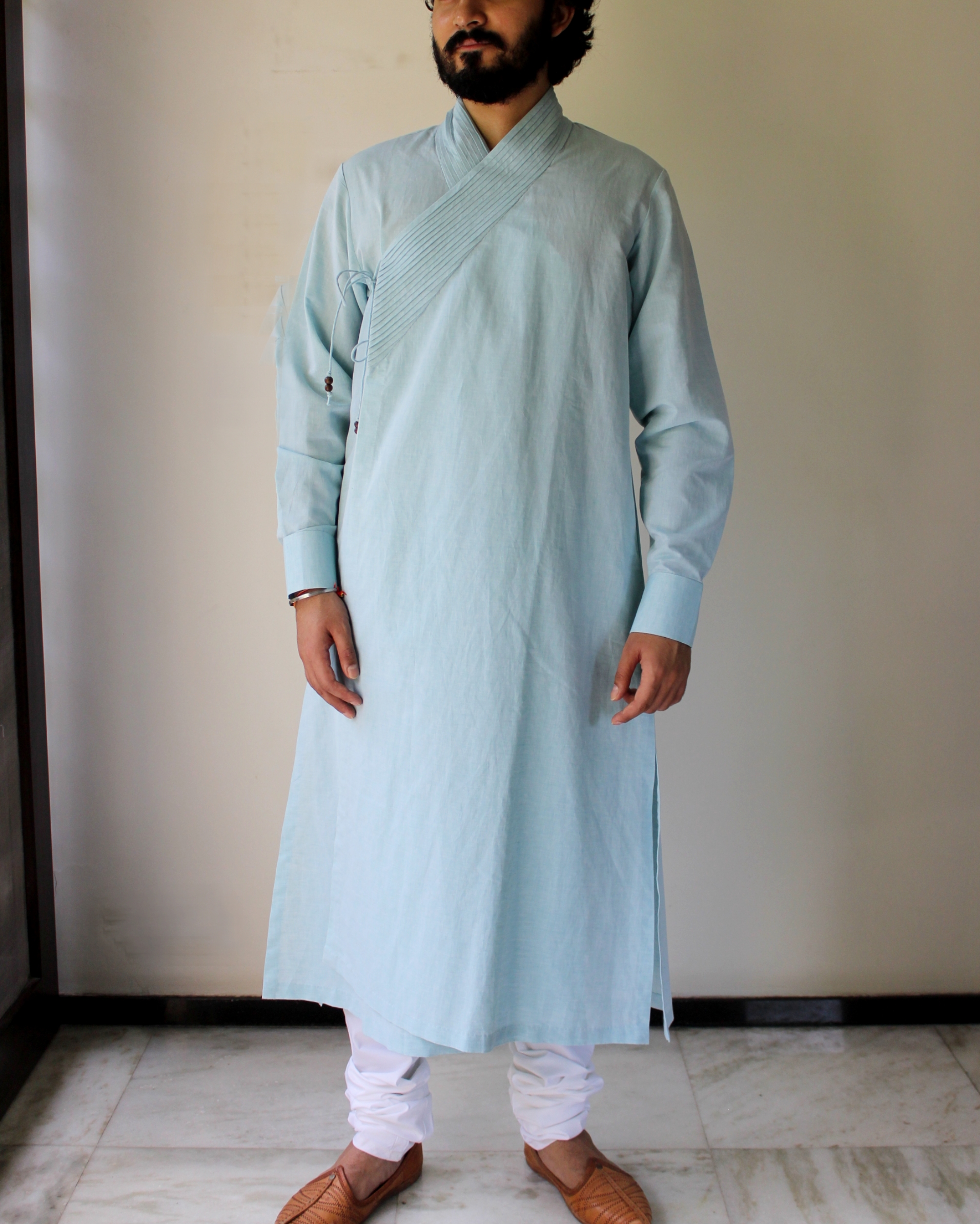 Buy Men's ethnic elegance ROYAL ANGARKHA set in Sky Blue Online @ ₹2300 ...