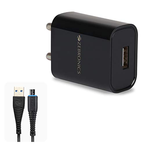 Buy ZEBRONICS Zeb-MA5211 USB Charger Adapter with 1 Metre Micro USB ...