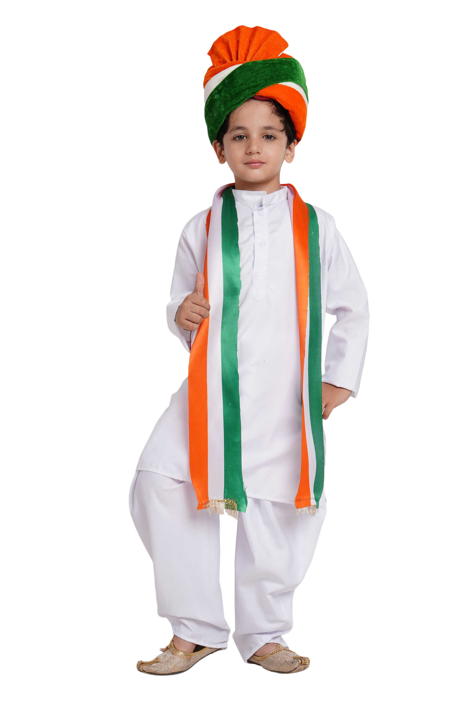 Buy Kaku Fancy Dresses Polyester Dhoti Kurta With Tricolor Safa Stole ...