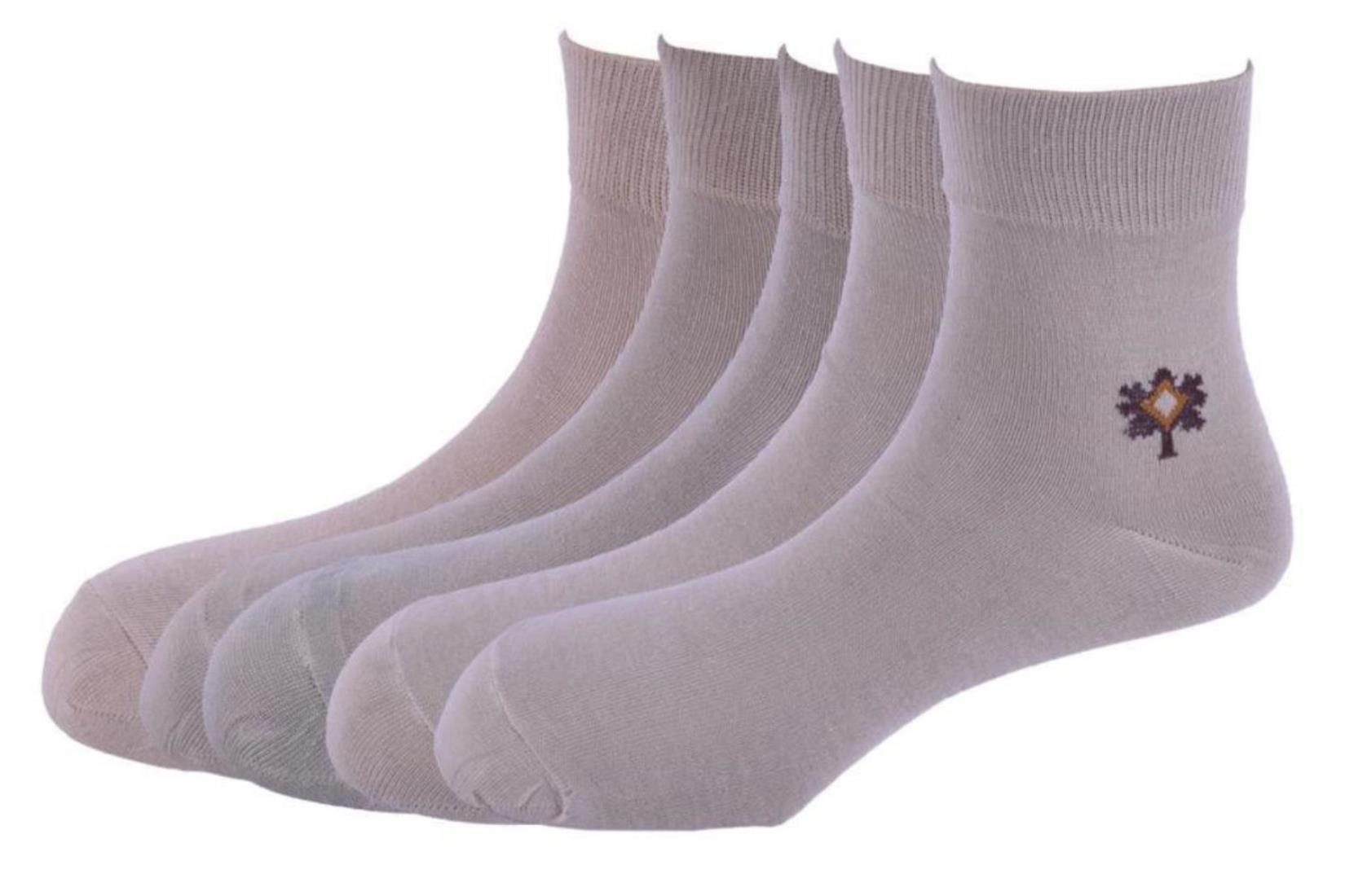 Buy Calzini Men's Free Size Motif Formal Ankle Length Microfibre With ...