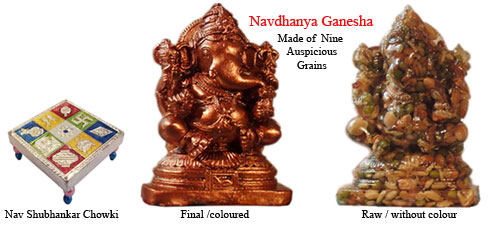 Ganesha Idol ( Nine Grains- Navdhanya)