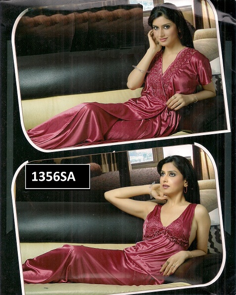 Womens Sleep Wear Rich 2pc Nighty & Over Coat Night Wear Set in 1356 ...