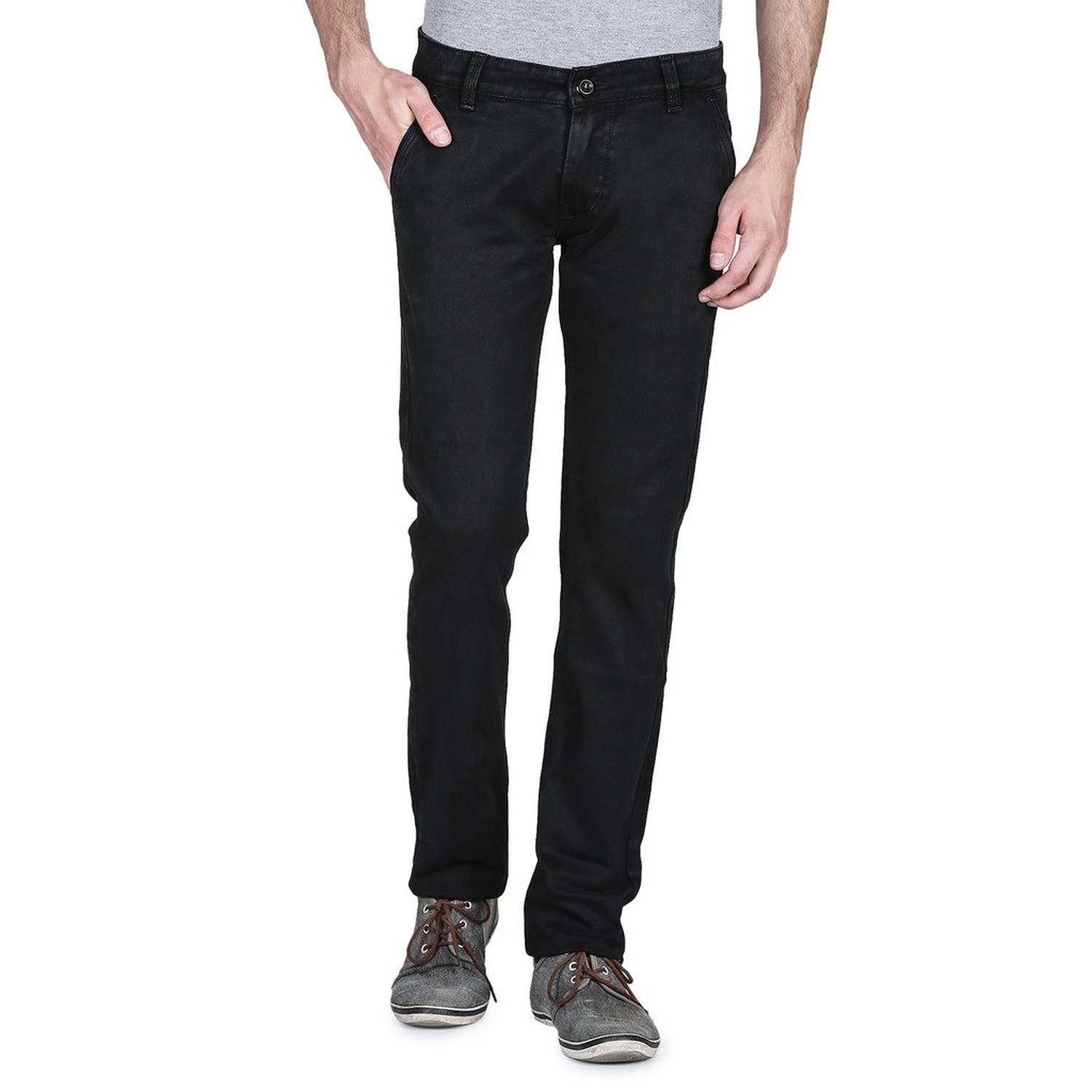 Buy Mens Jet Black Slim Fit Black Stretch Denim Jeans For Men Premium ...