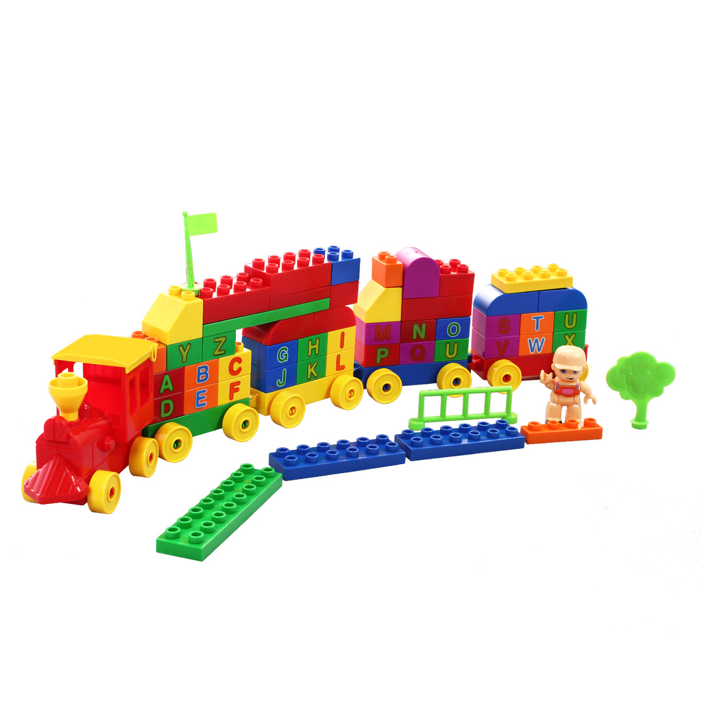Buy DealBindaas Plastic Train Block With Printed ABC 78 Pcs Online ...
