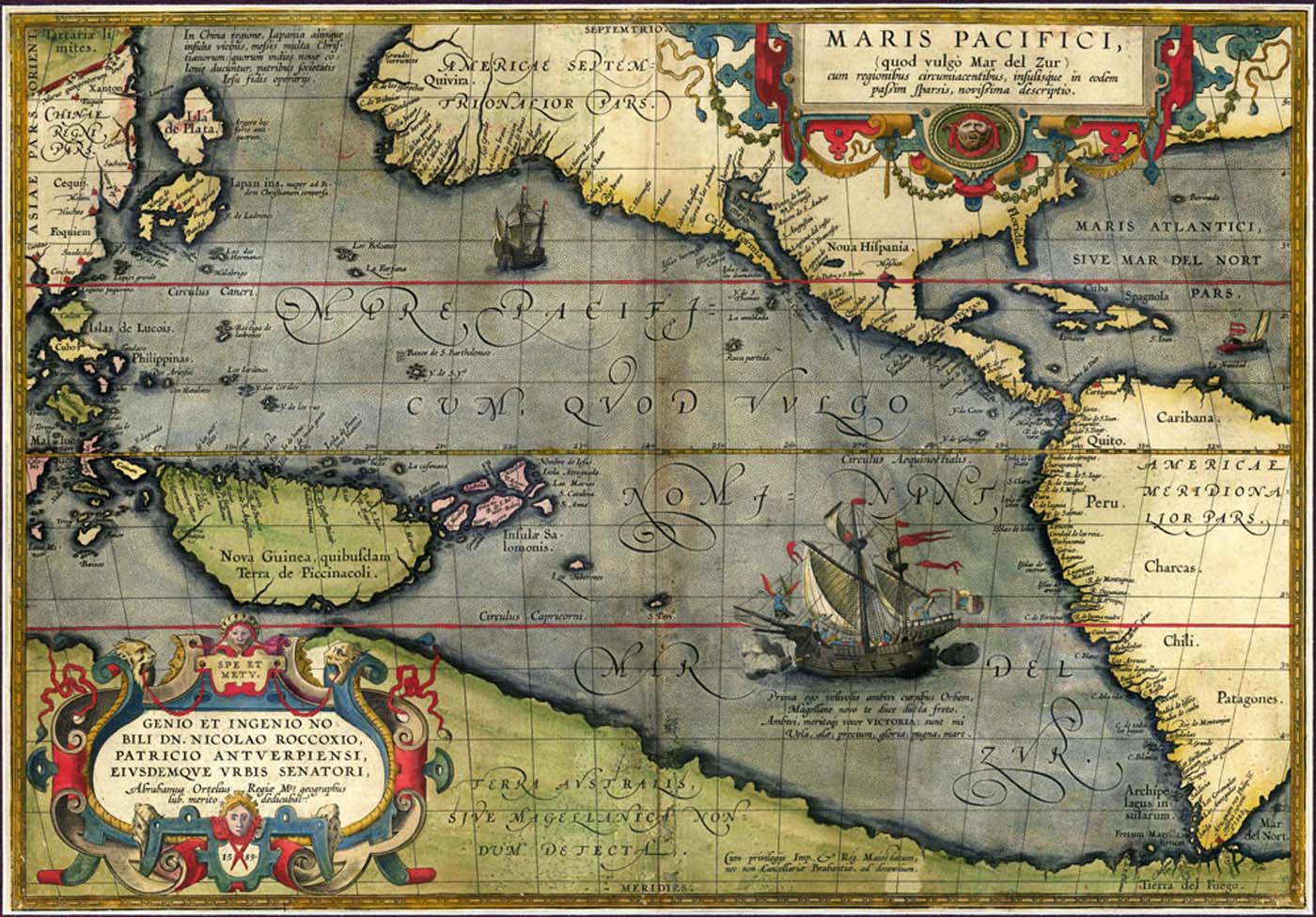 Buy Tallenge - Decorative Vintage World Map - Maris Pacifici - Abraham ...