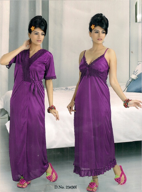 Womens Sleep Set Sexy 2pc Nighty & Over Coat New Babydoll Purple Bed ...