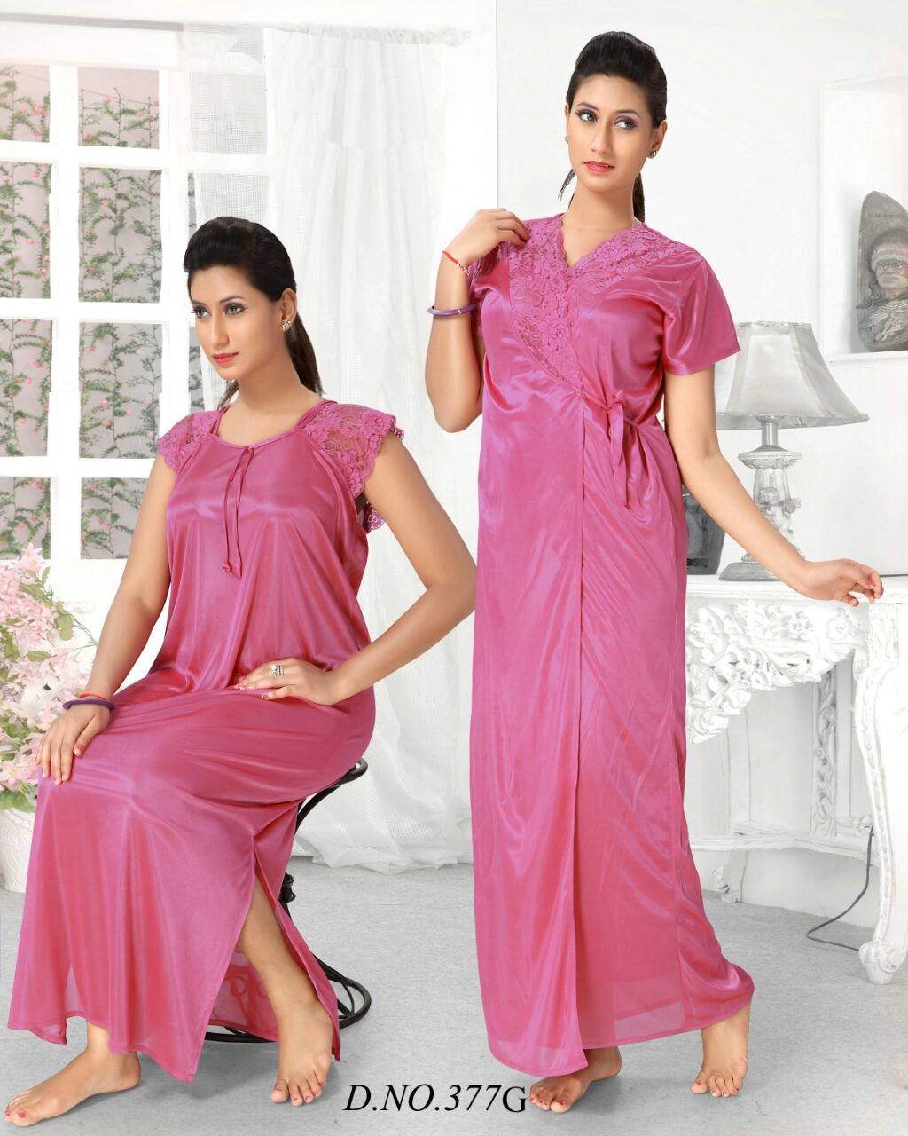 Buy Daily Sleepwear Set 2pc Nighty Over Coat Hot Bedroom Fun Night Set ...