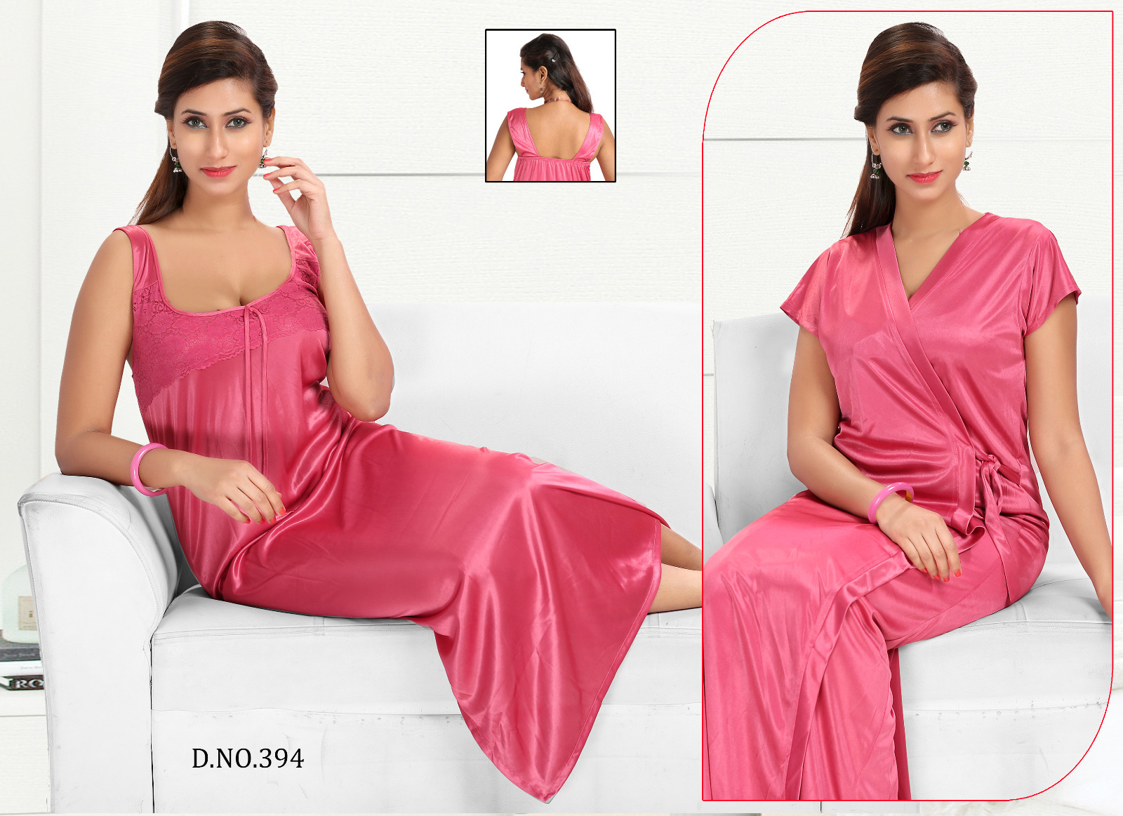 Buy Daily Sleepwear Set 2pc Nighty Over Coat Hot Bedroom Fun Night Set ...