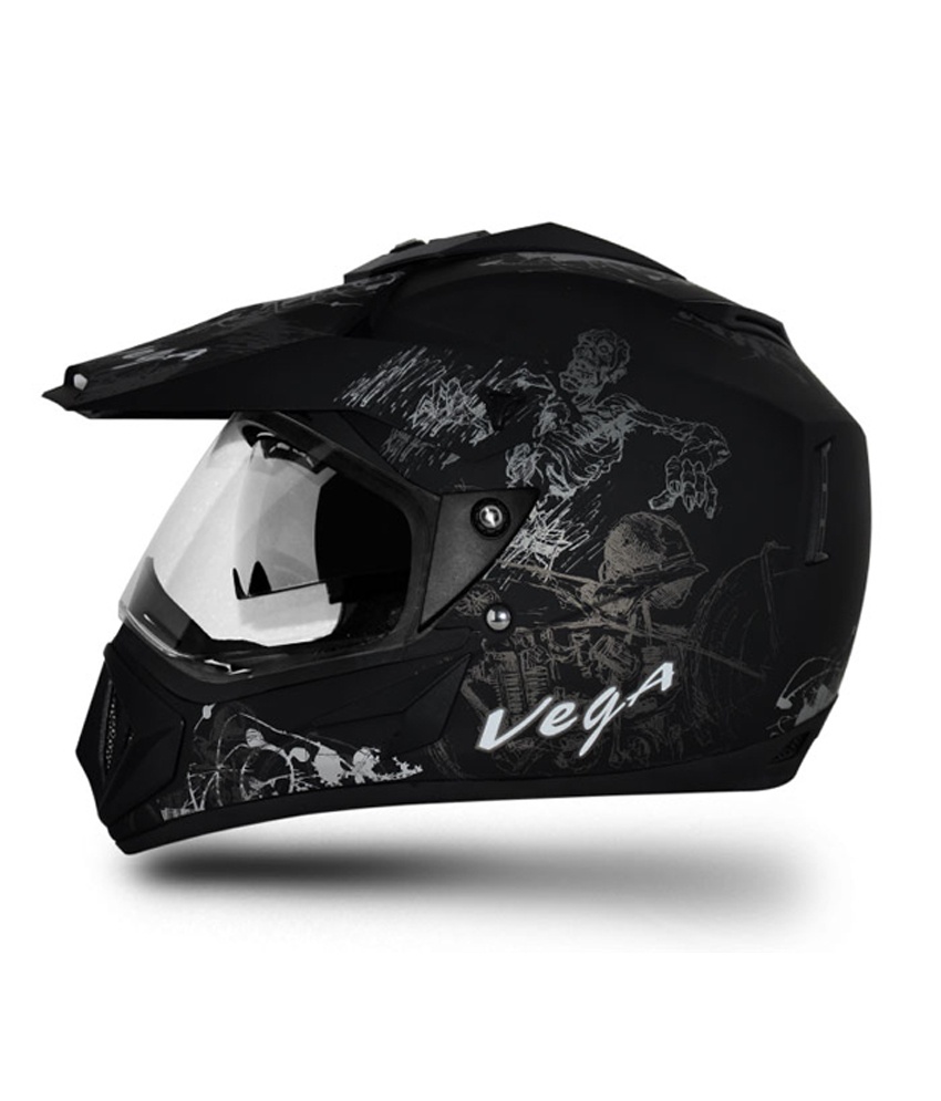 Buy Vega Helmet - Off Road Sketched (Dull Black Base With Silver ...