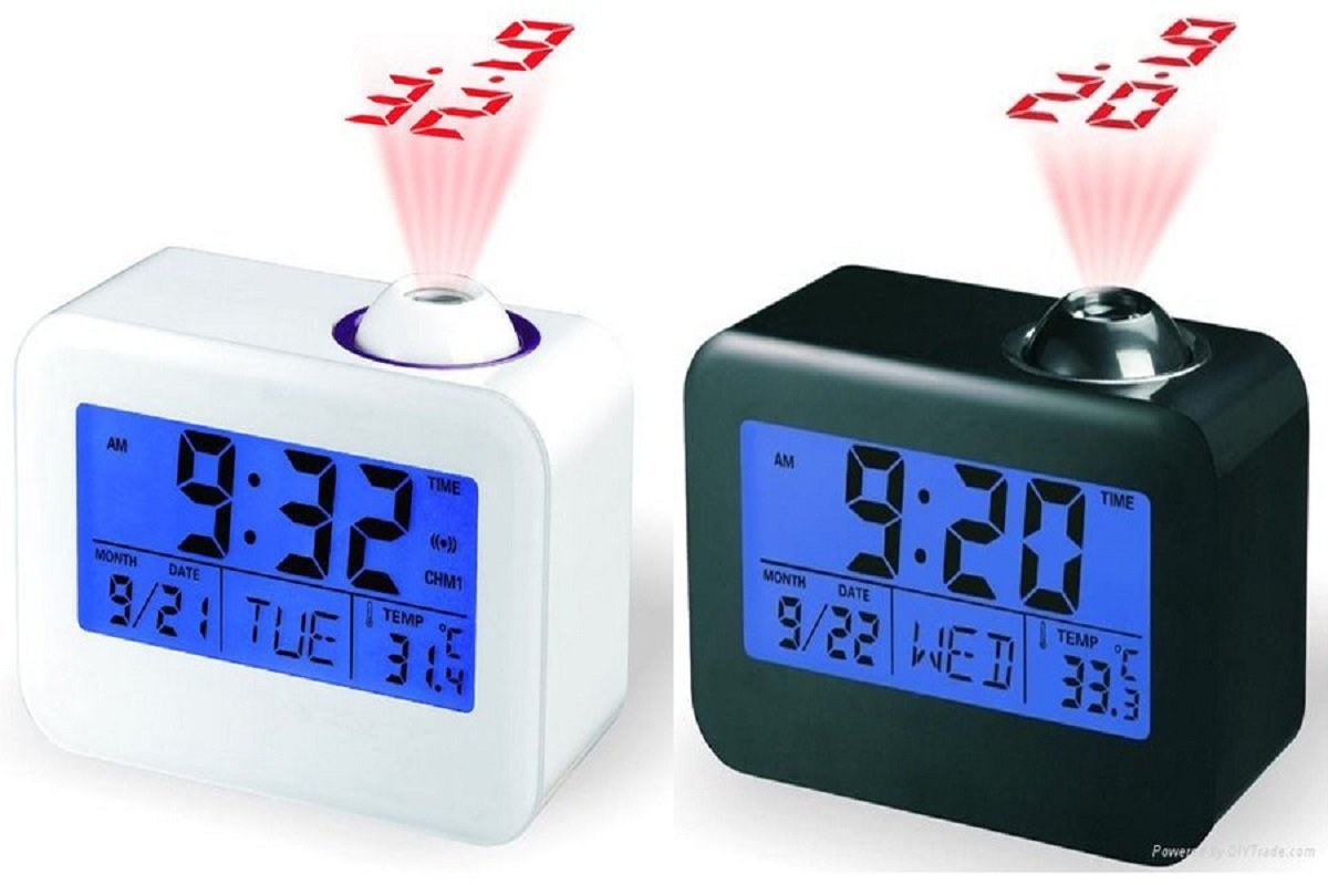 Buy Digital LCD Weather Temperature Talking Projection Alarm Clock ...