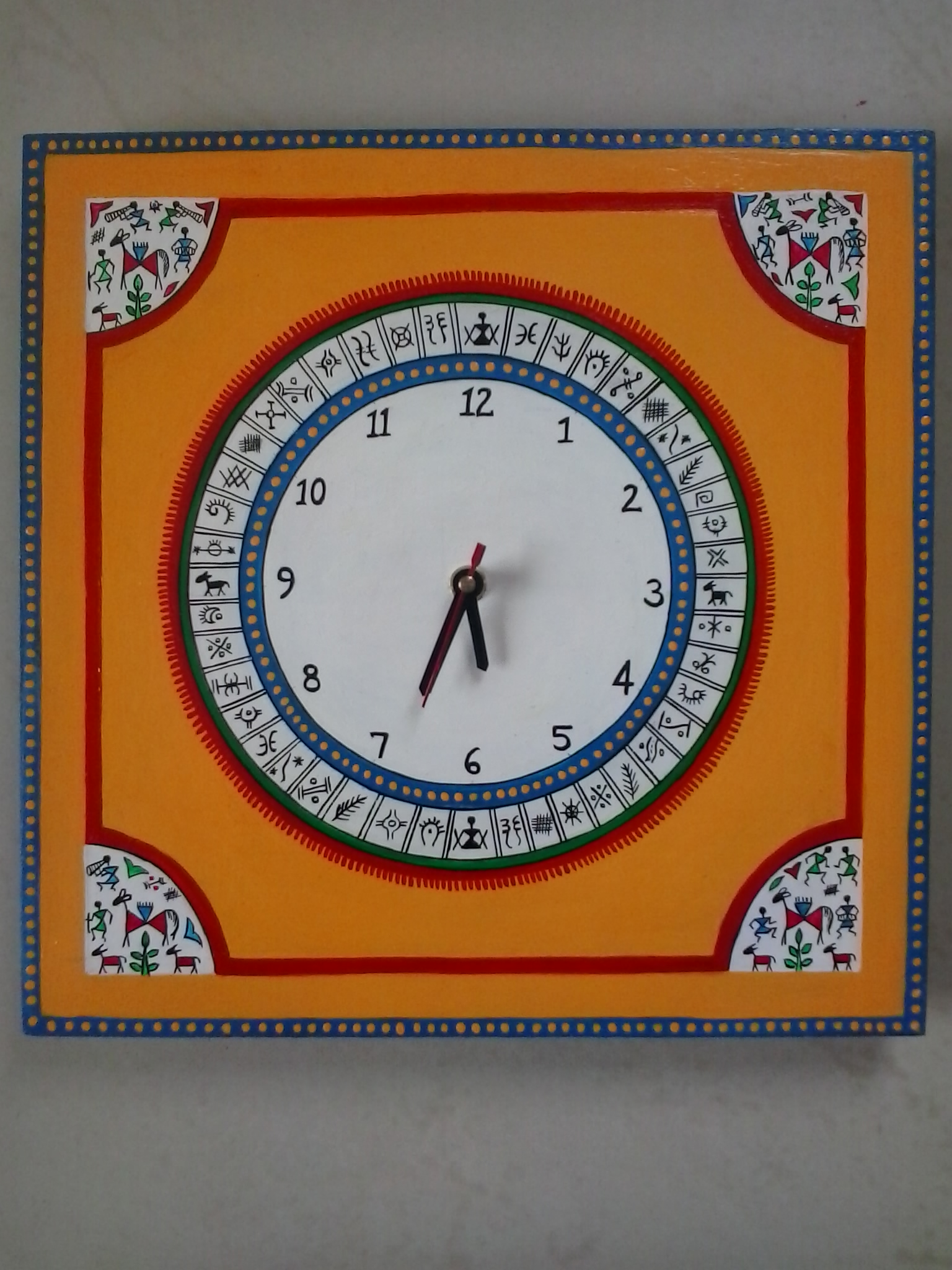 Shop Hand Painted Ethnic Warli Wall Clock Online - Shopclues