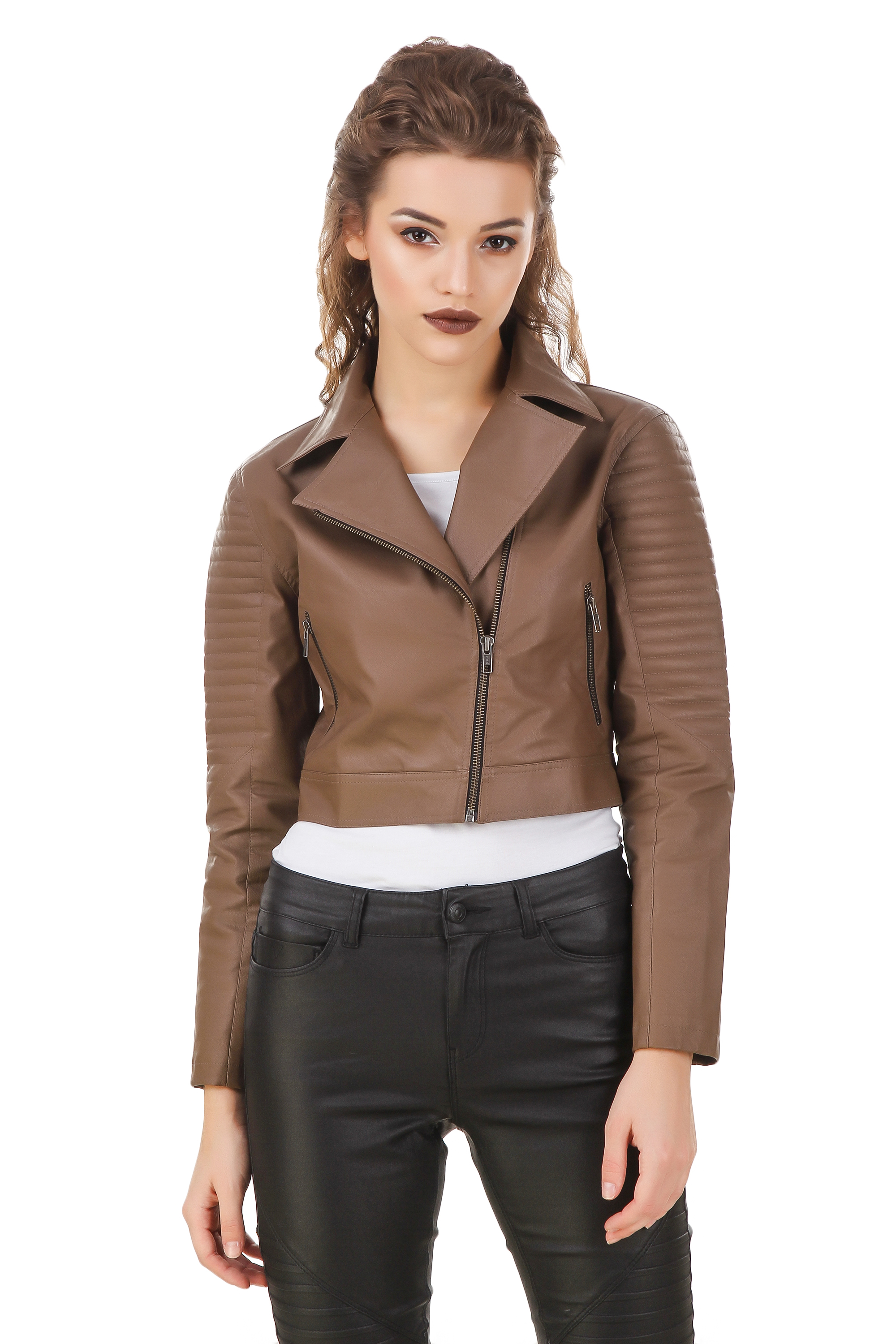 Buy Texco Women'S Brown Full Sleeves Zippered Jackets Online @ ₹759 ...