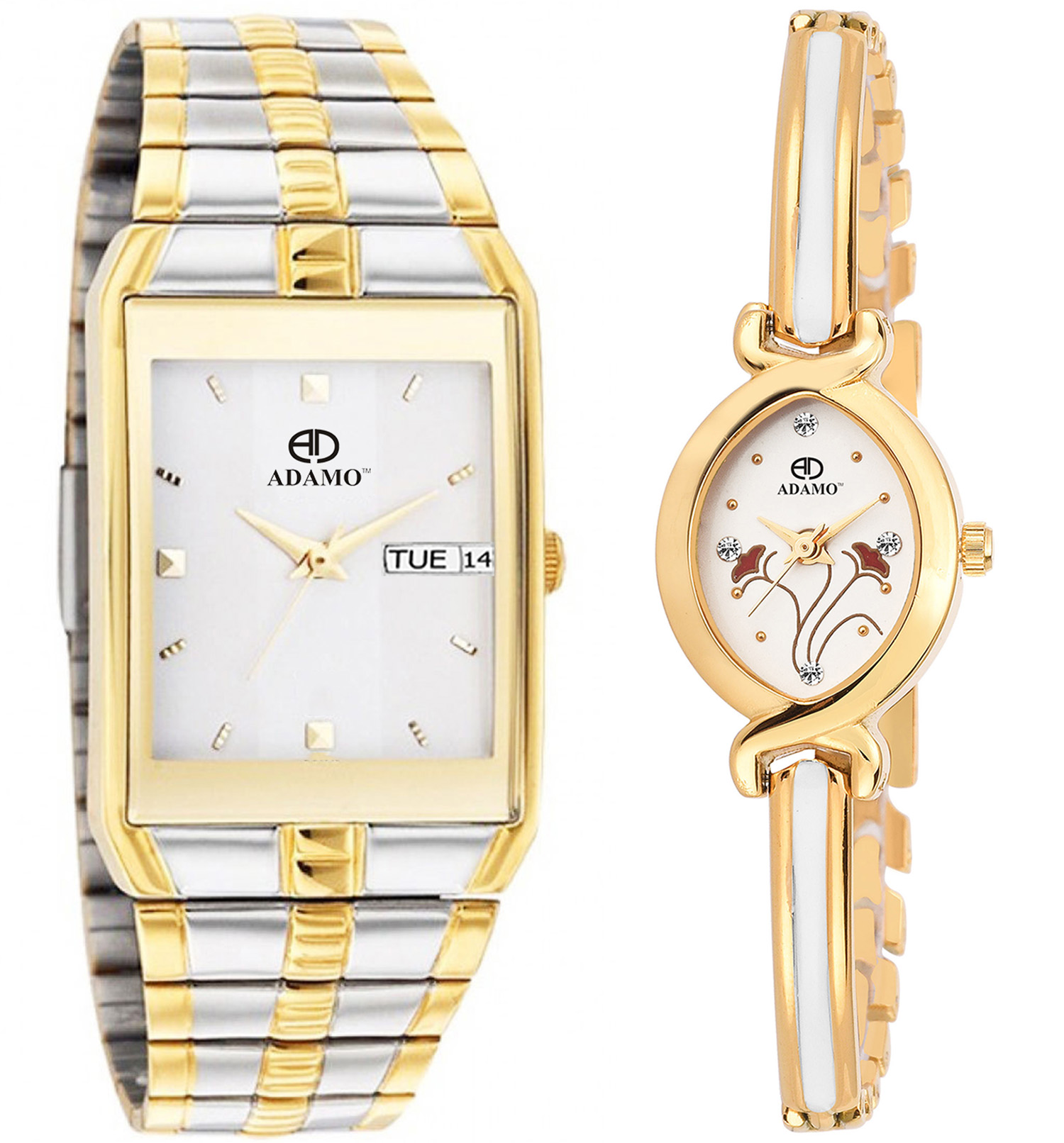 Buy ADAMO Legacy Couple's Wrist Watch 9151BM01-2251YM01 Online @ ₹841 ...