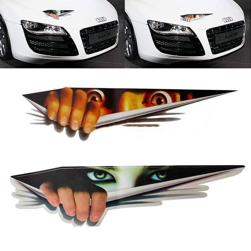Buy Waterproof 3D Funny Monster Peeking Auto Car Wall Window Sticker ...