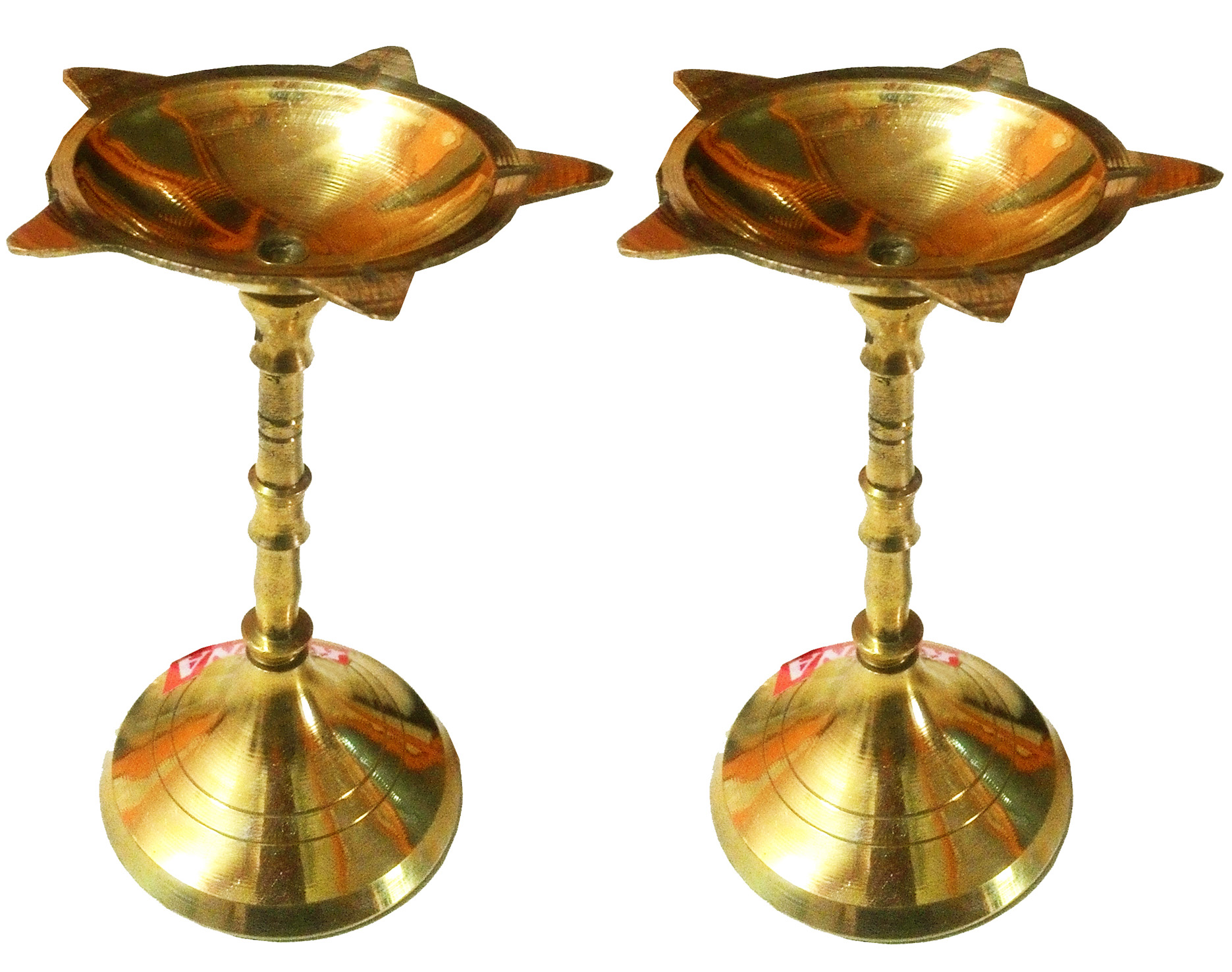 Buy Pure Brass Center Long Pooja Diya - Set of 2 Online @ ₹386 from ...
