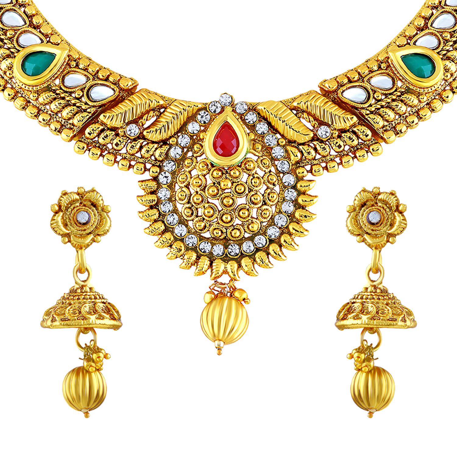 Buy Asmitta Amazing Traditional Gold Plated Choker Style Necklace Set