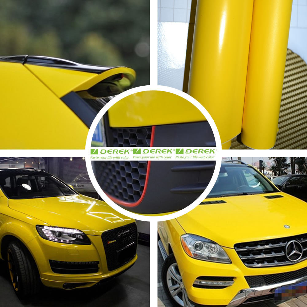 Buy 12x24 Glossy Yellow Vinyl Car Wrap Sheet Roll Film Sticker Decal ...
