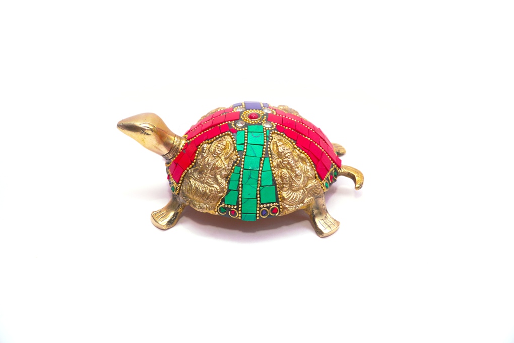 Buy Purpledip Brass Tortoise/Turtle Idol With Gemstones And Magic ...