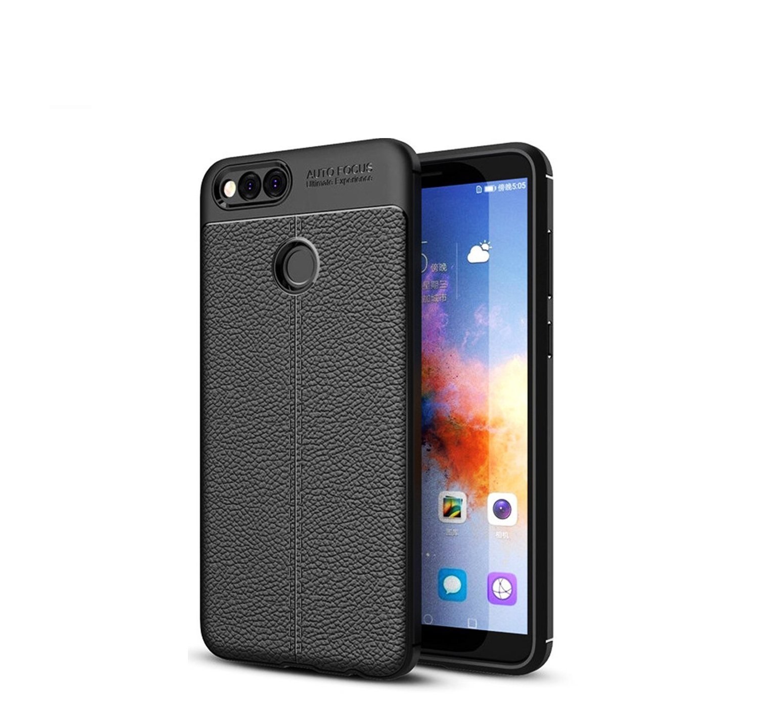 Buy Honor 7X Case Silicone, TPU Gel Leather Back Effect Auto Focus Case ...
