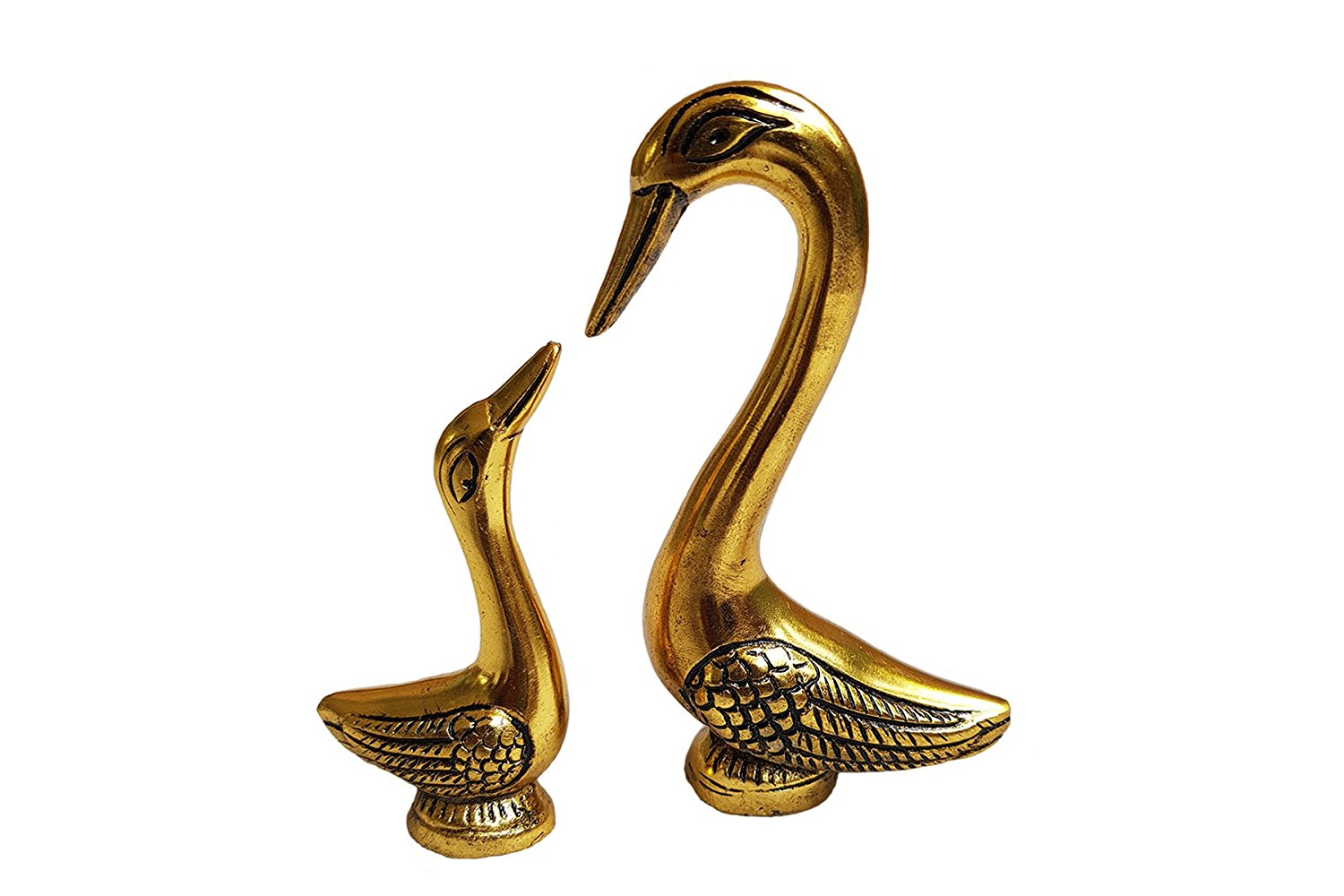 Buy Satya Vipal Decorative Gold Plated Oxodized Work Swan Pair set ...