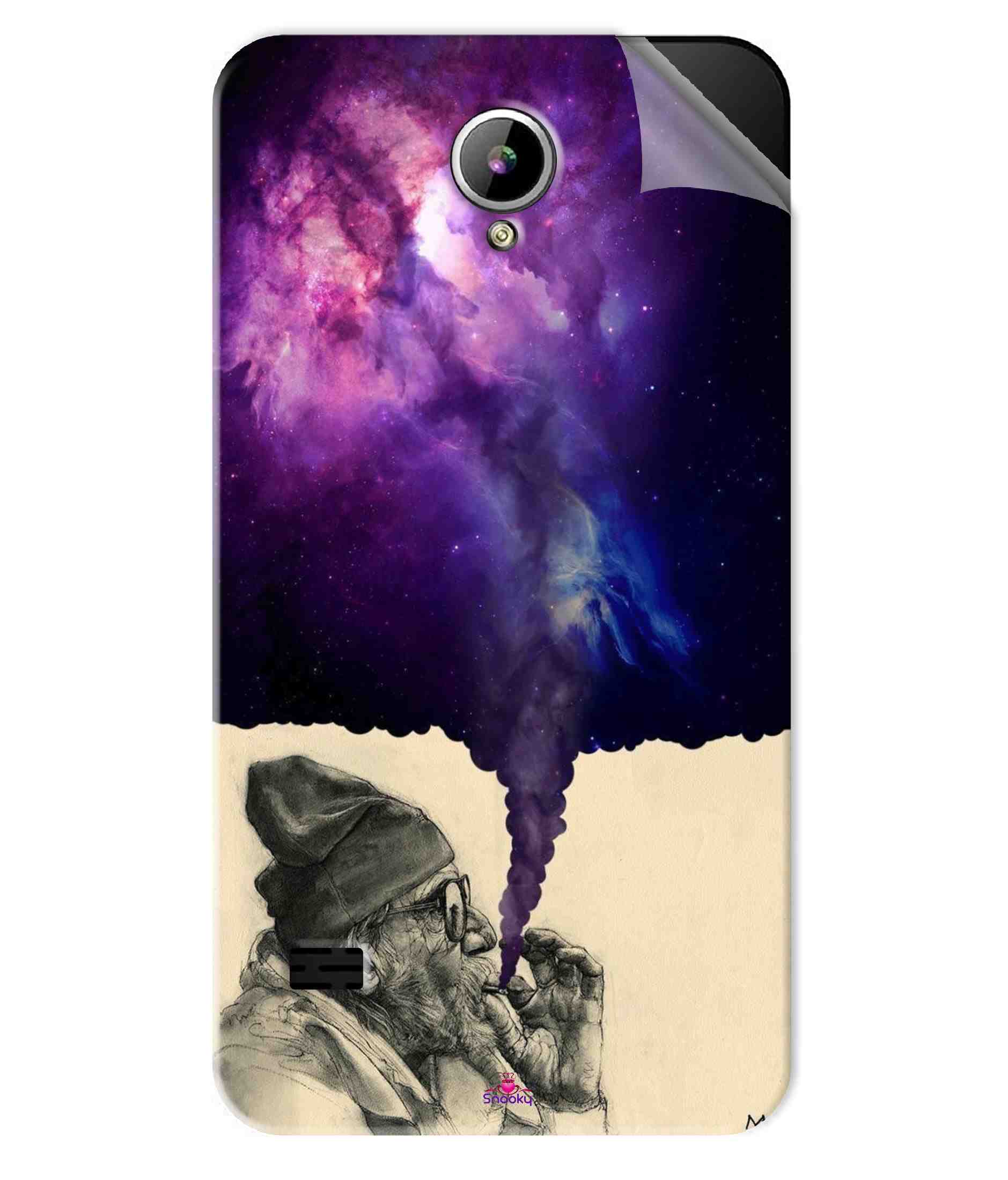 Buy Snooky Printed old man smoking weed Pvc Vinyl Mobile Skin Sticker ...