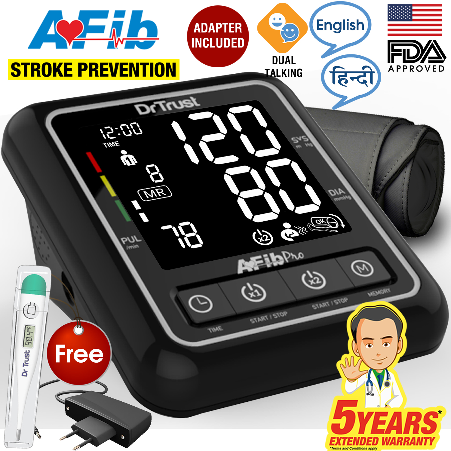 Buy Dr Trust(USA) Afib Atrial Fibrillation Automatic Dual Talking ...