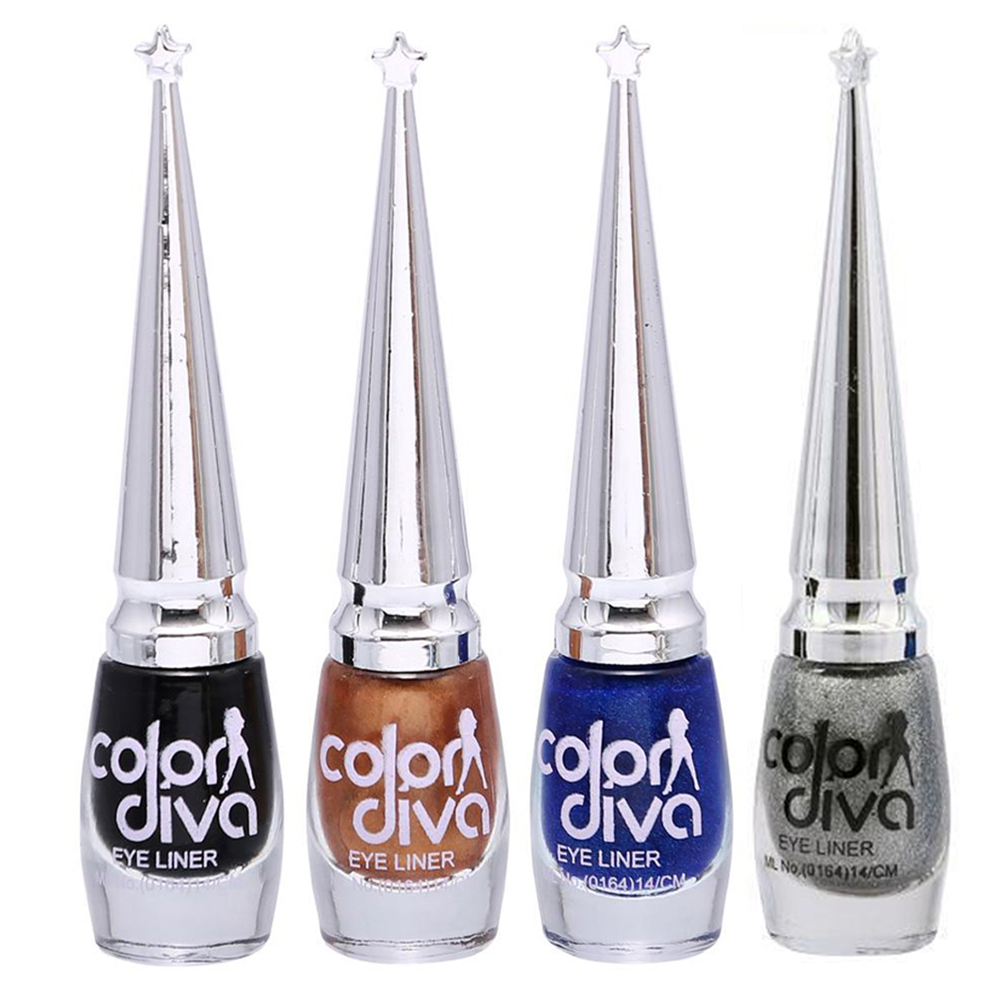 Buy Color Diva 4 Color Eyeliner Black, Gold, Blue Silver Set of 4 GC562 ...