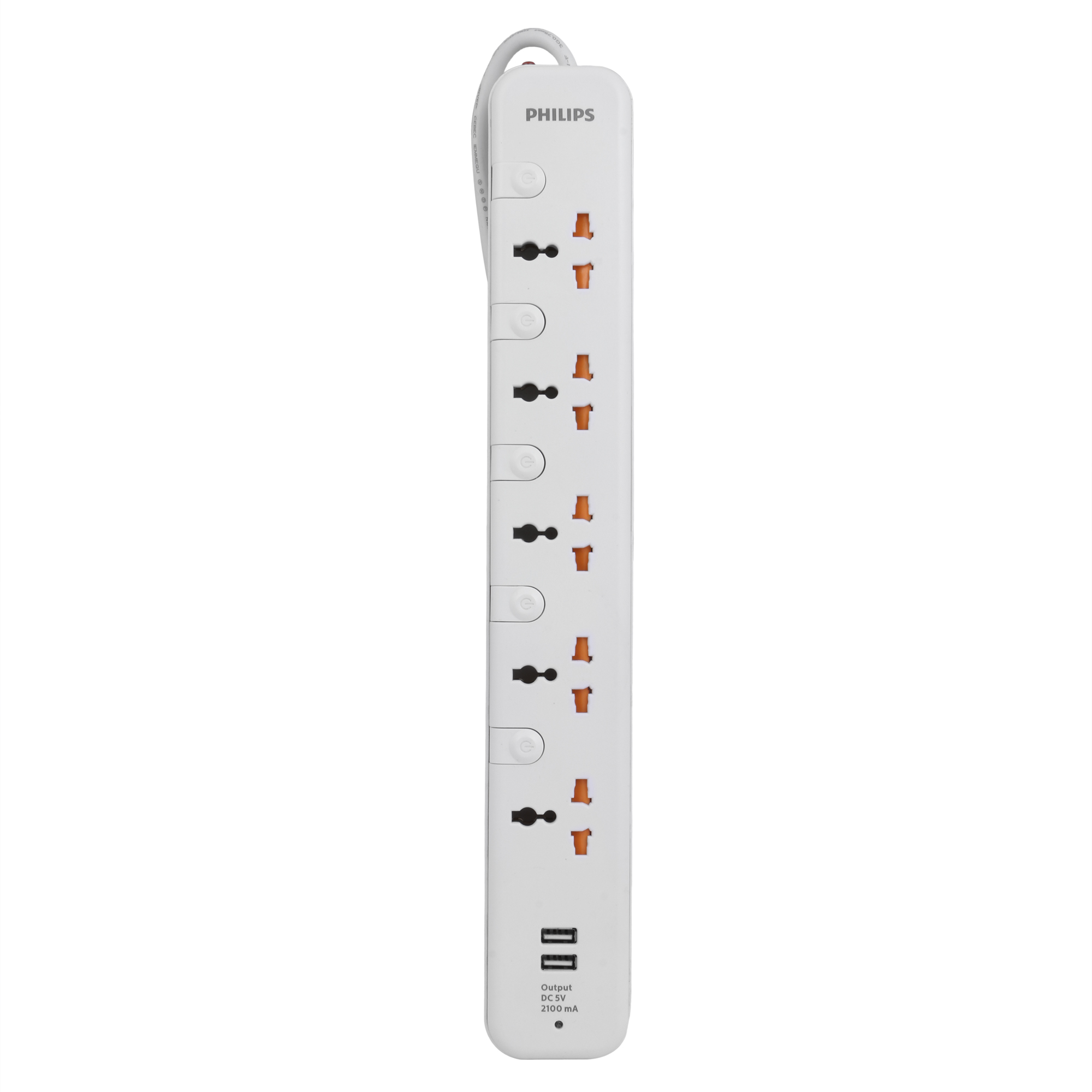 Buy Philips High Quality 5 In 1 Plug Extension Board With 2 USB Support ...