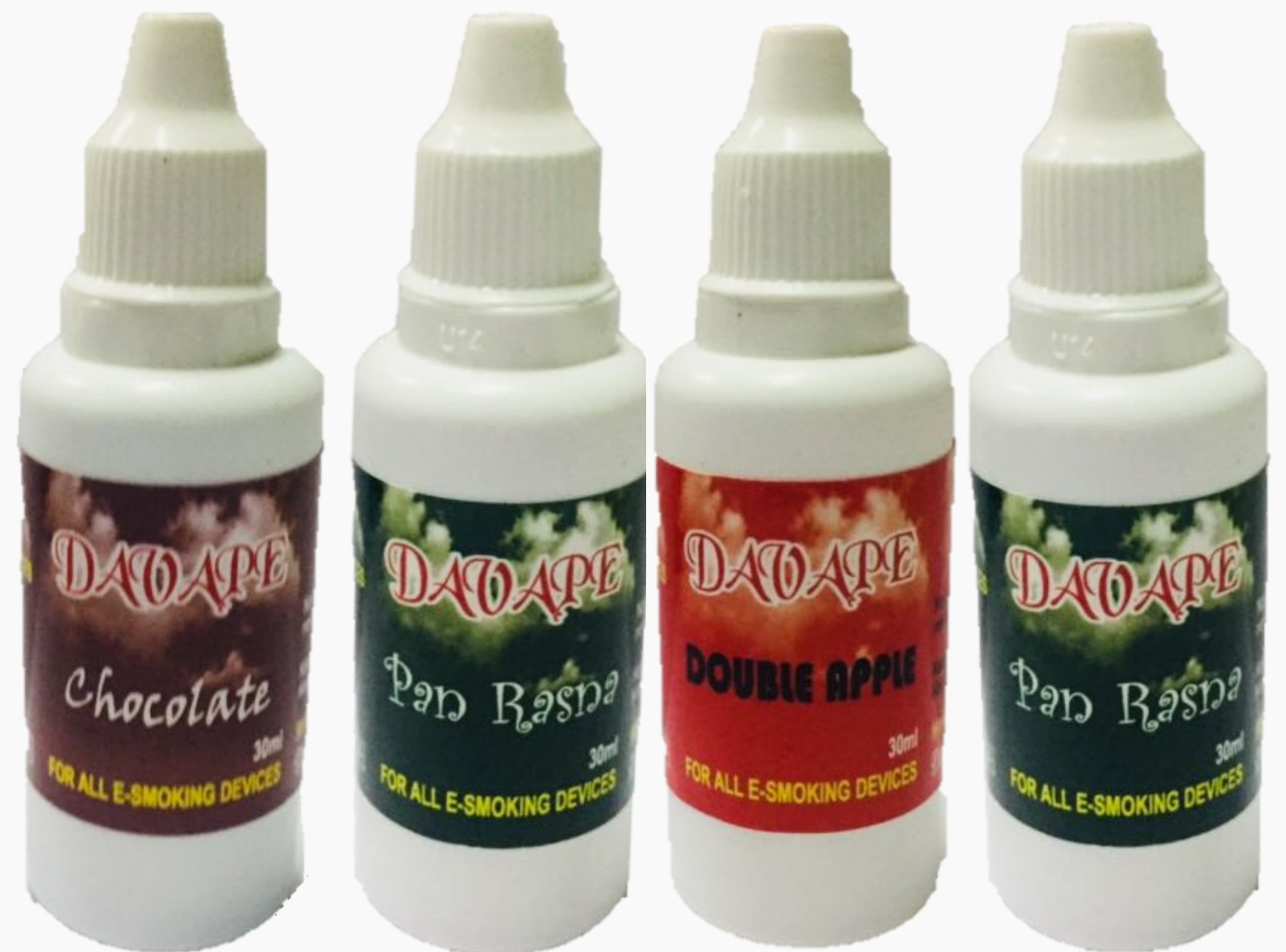 Buy DA Vape (Pack of 4) - 120 ml Chocolate & Paan Rasna & Double Apple ...