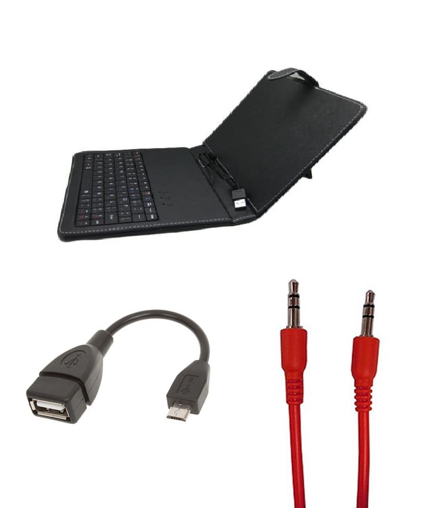 Buy Tablet Keyboard with OTG + AUX Cable Online @ ₹349 from ShopClues