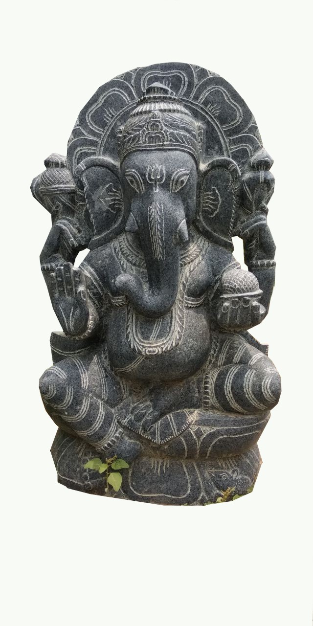 Buy Shree Ganesh 2 ft Blackstone Granite God Statue Online @ ₹32500 ...