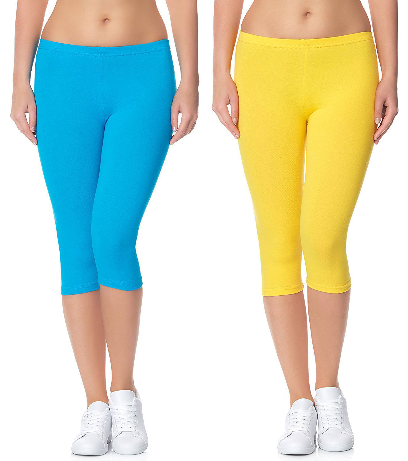 Buy Lili Bio-Wash 220 GSM Premium Ultra Soft Calf Length Capri Combo ...