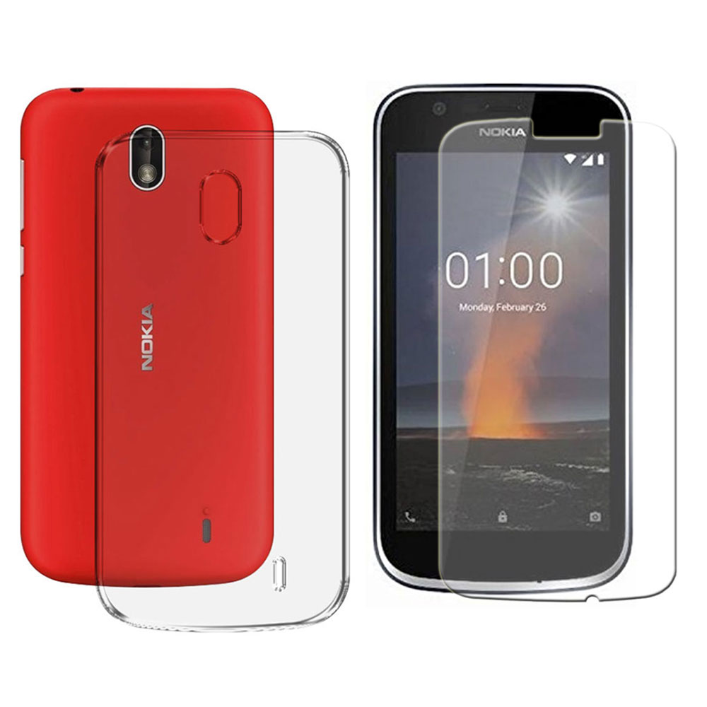 Buy Deltakart Tempered Glass for Nokia 1 With Transparent Back Cover ...