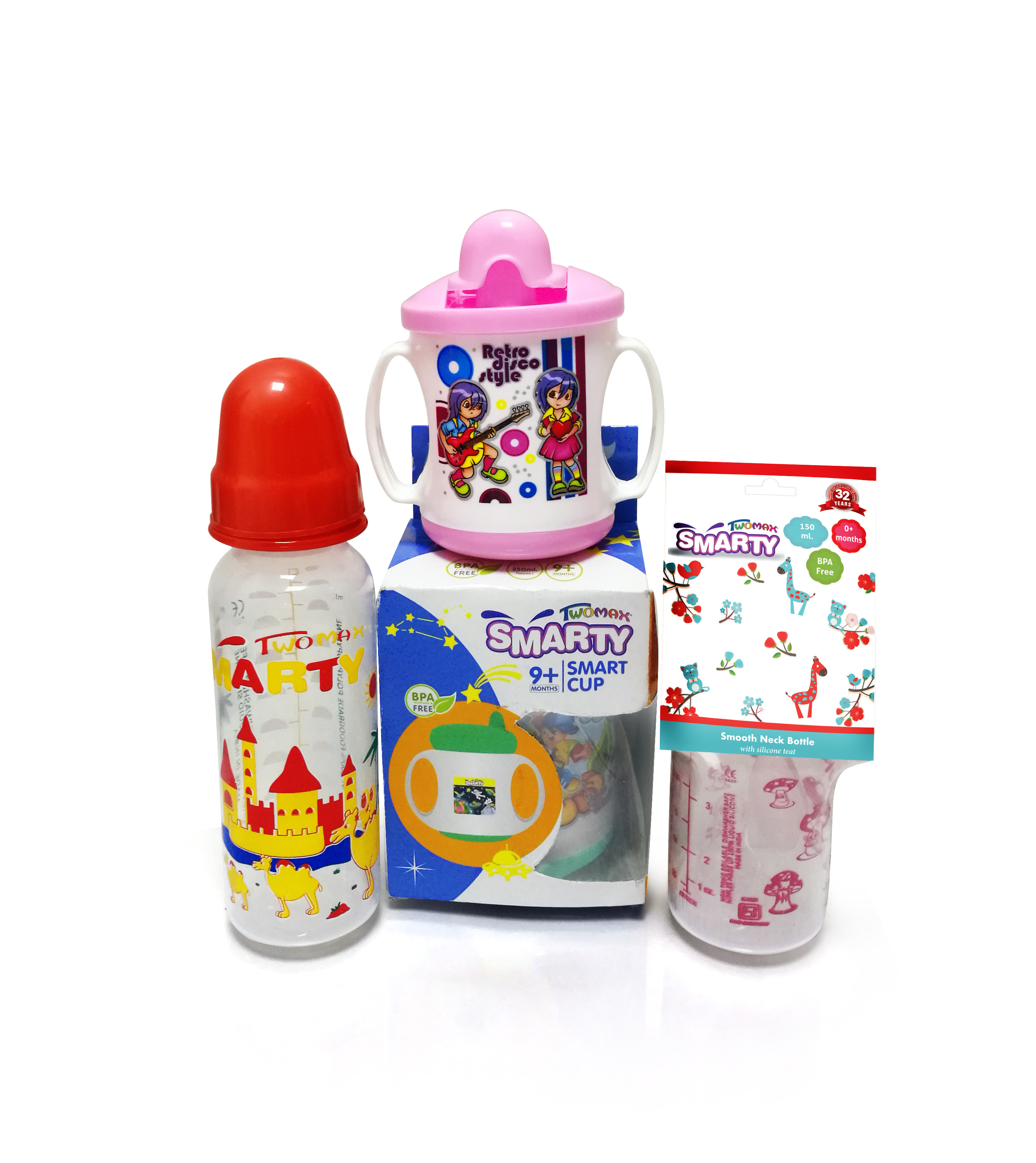 Buy Combo Set of 3 Baby Feeding Bottle 250ml Print, 150ml Spoon Bottle ...