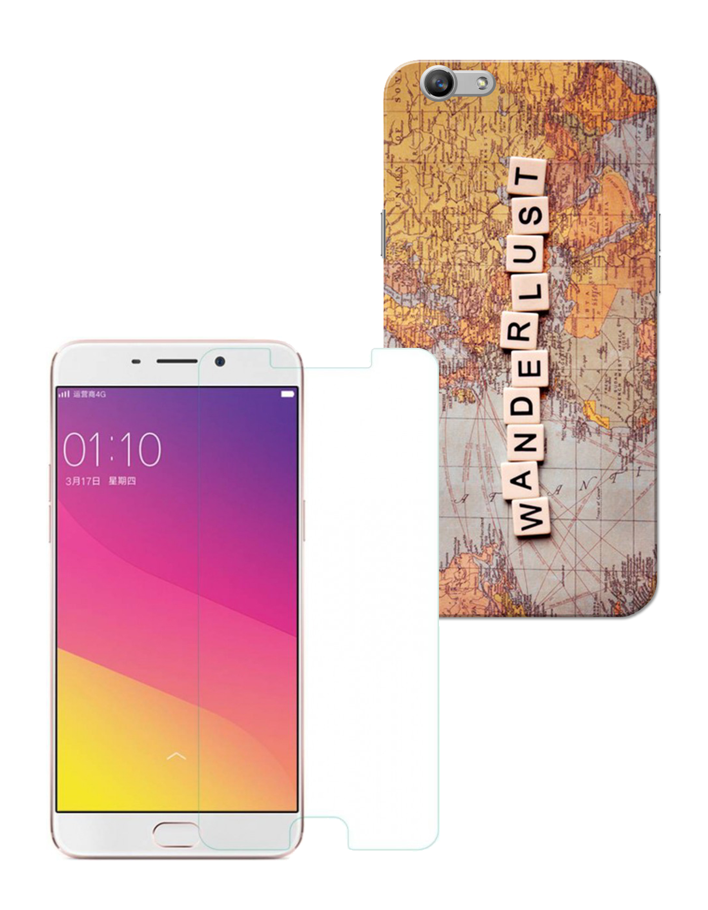 Buy Combo of Oppo F1S - Wanderlust Case with Screen Protector - Hard ...